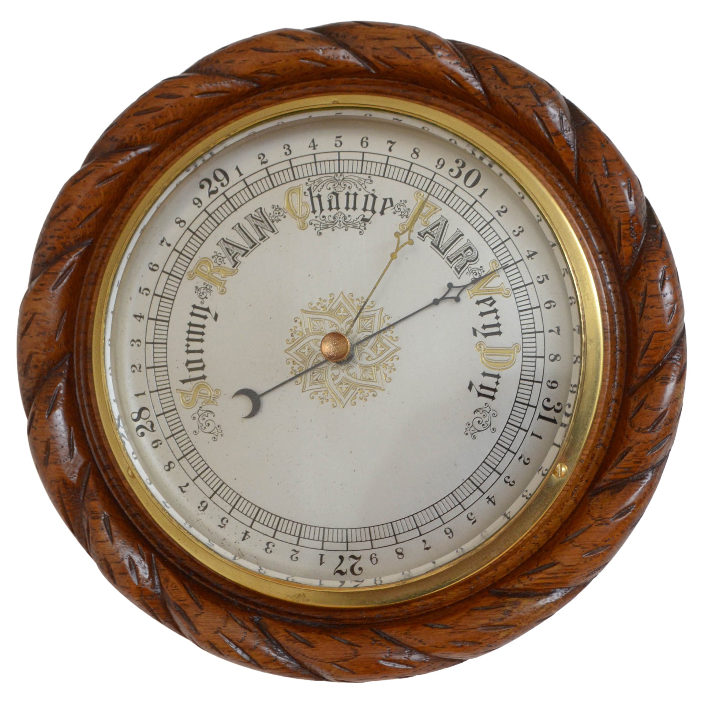 Carved Oak Barometer by Cetti of Brook Street, London For Sale at 1stDibs