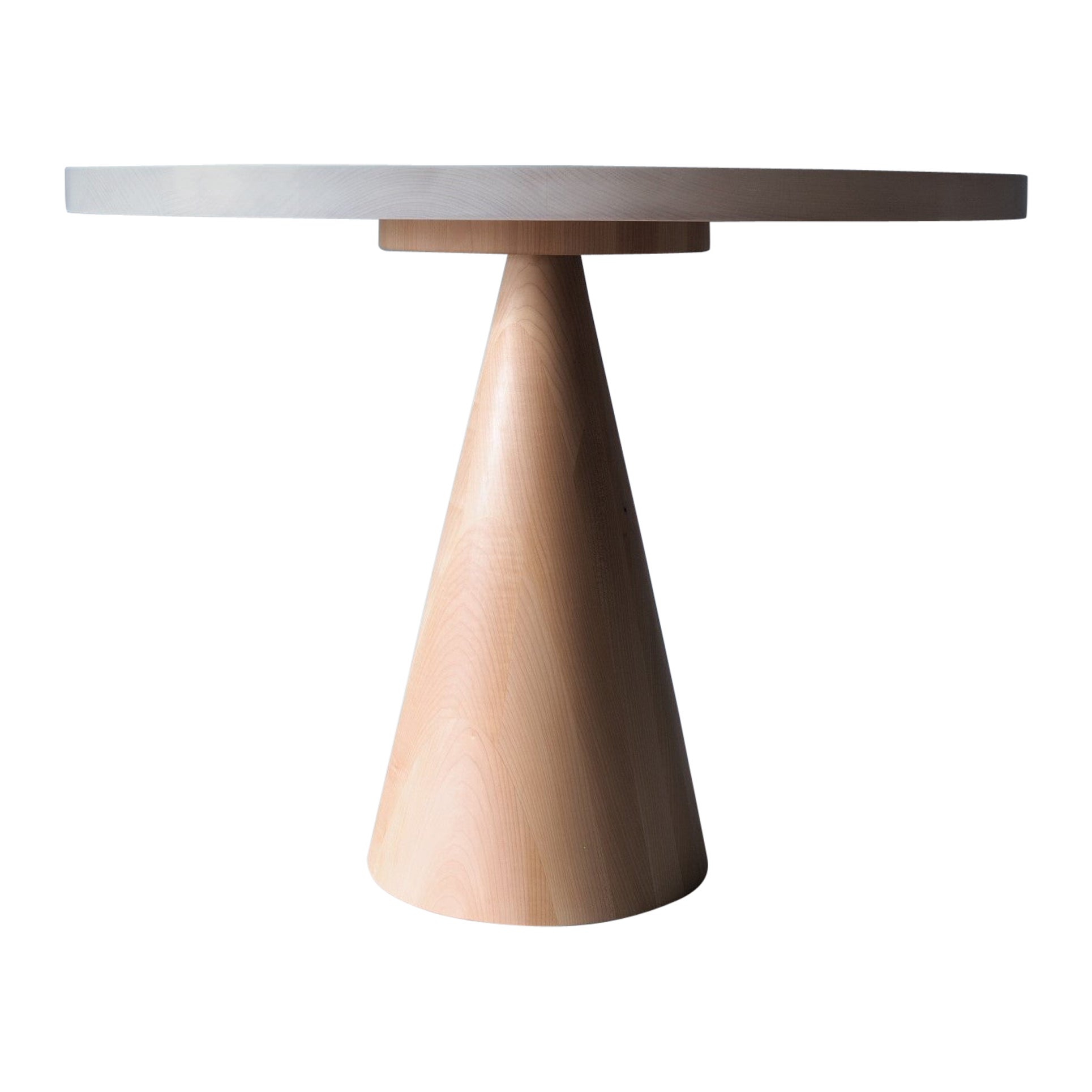 White and Beech Round Crescent Dining Table by MSJ Furniture Studio For ...