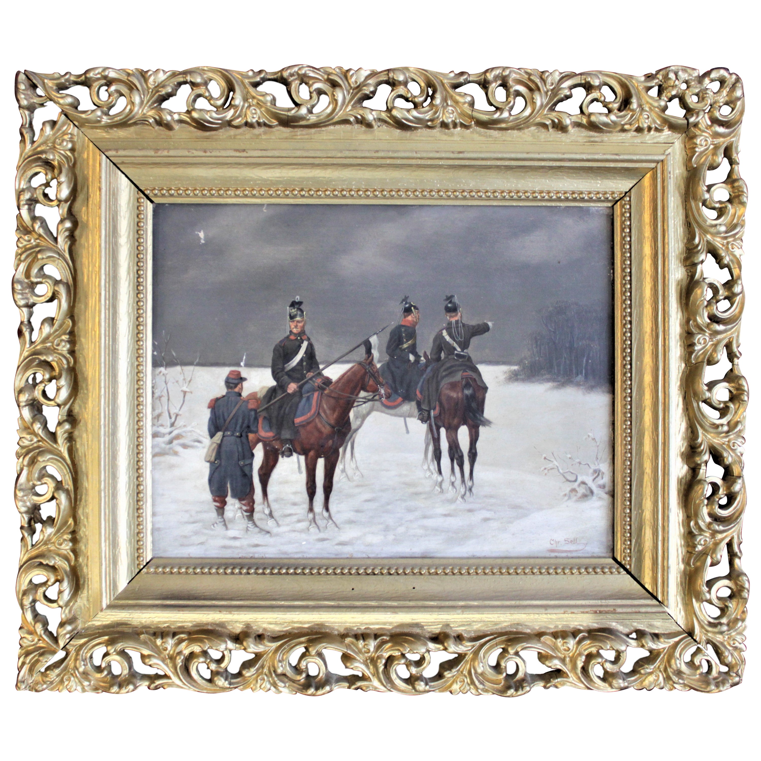 1907 Oil Painting of a Soldier For Sale at 1stDibs