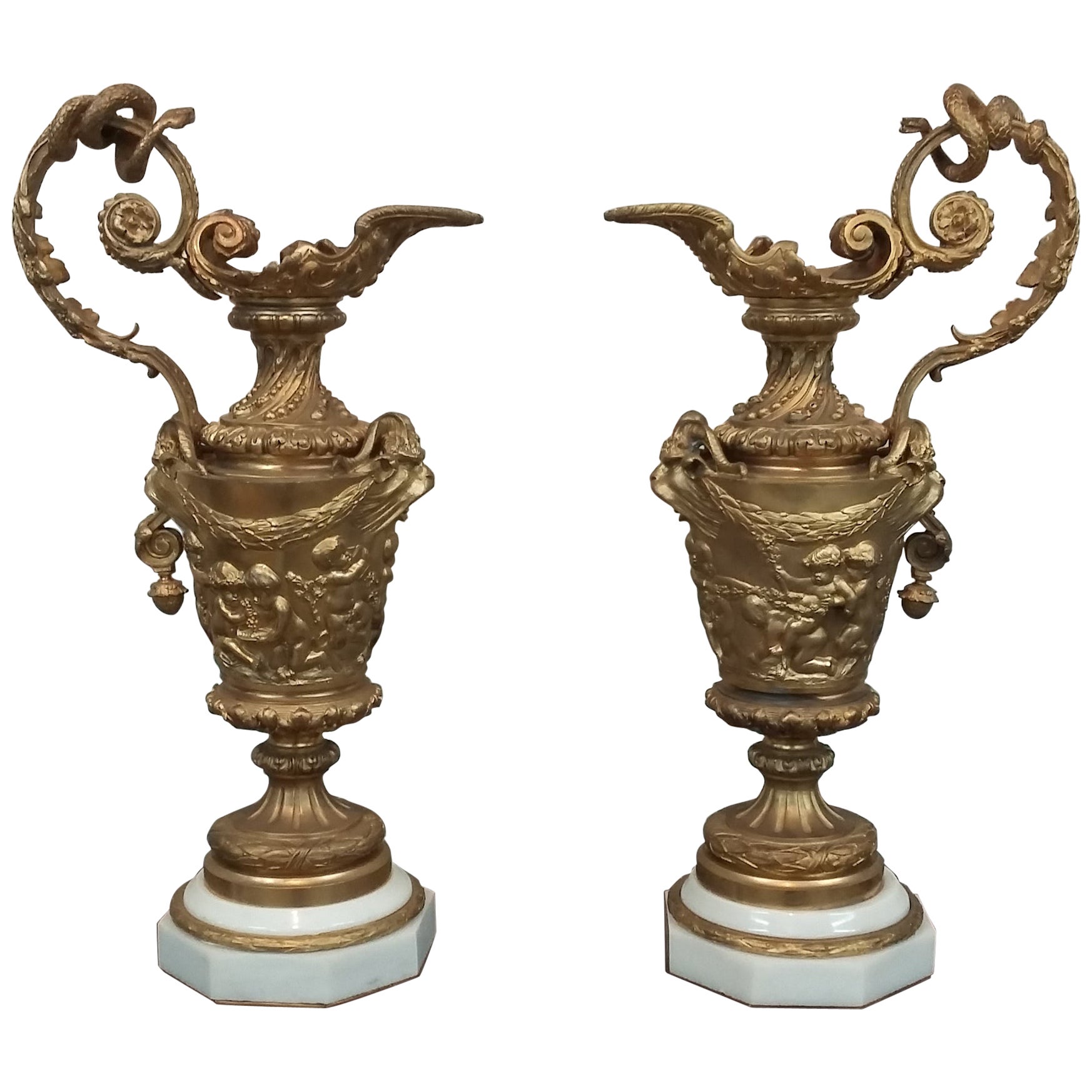 Exceptional French Bronze Ewer Attributed to Villemsens of Paris at 1stDibs