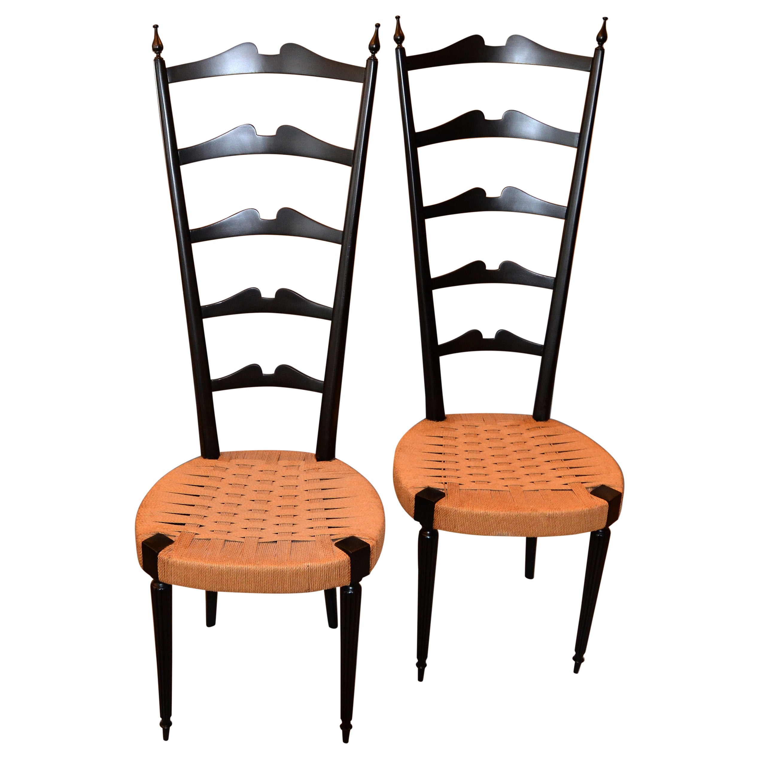 Two Italian Mid-Century Modern Neoclassical Desk Chairs by Paolo Buffa ...