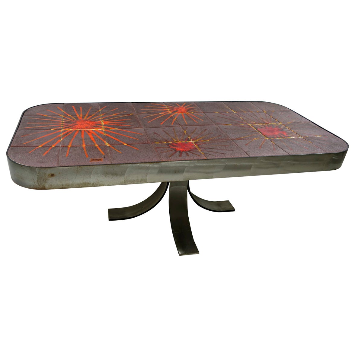 French Mid-Century Tri-Level Table signed La Roue-Vallauris at 1stDibs