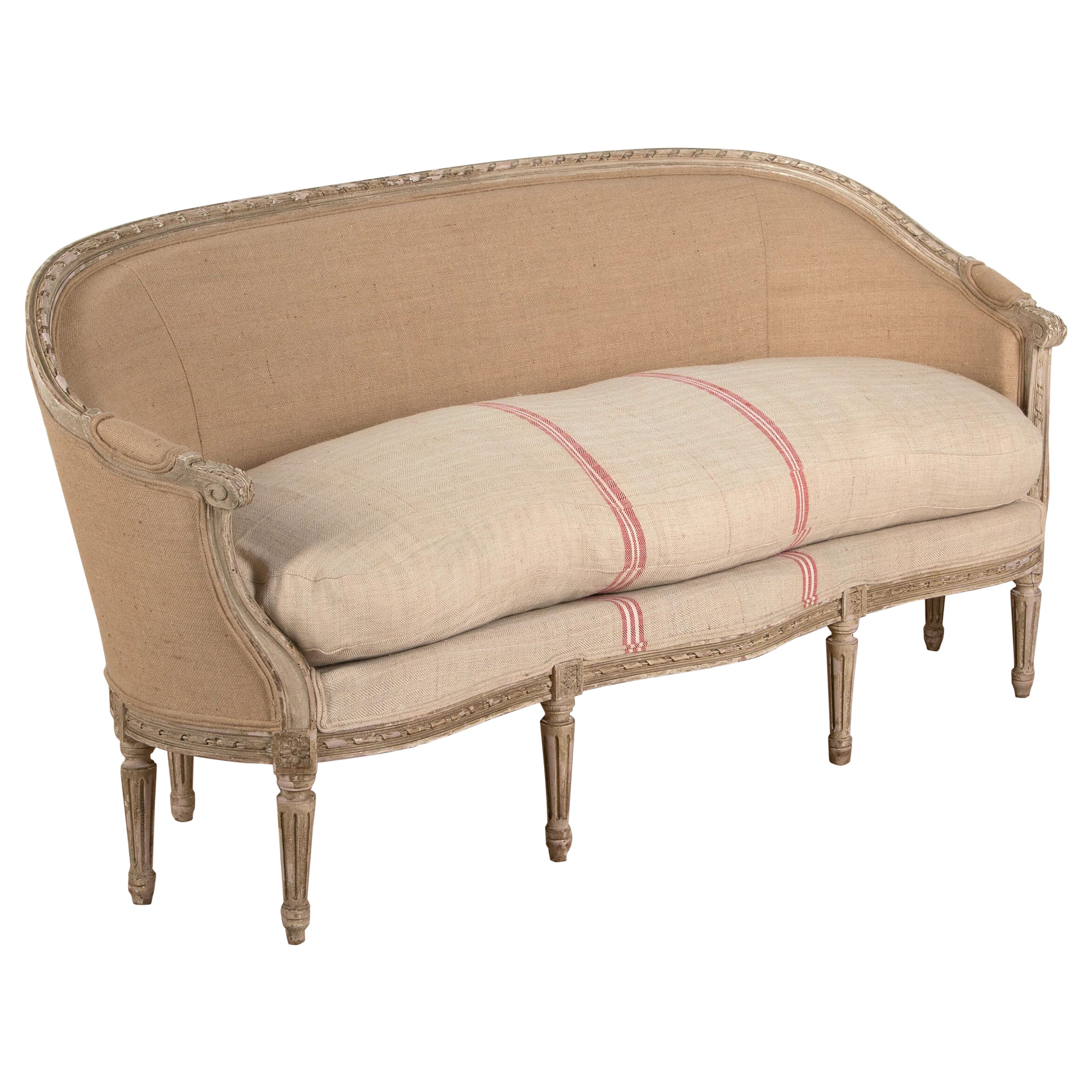 French Louis XVI Sofa in Leather For Sale at 1stDibs