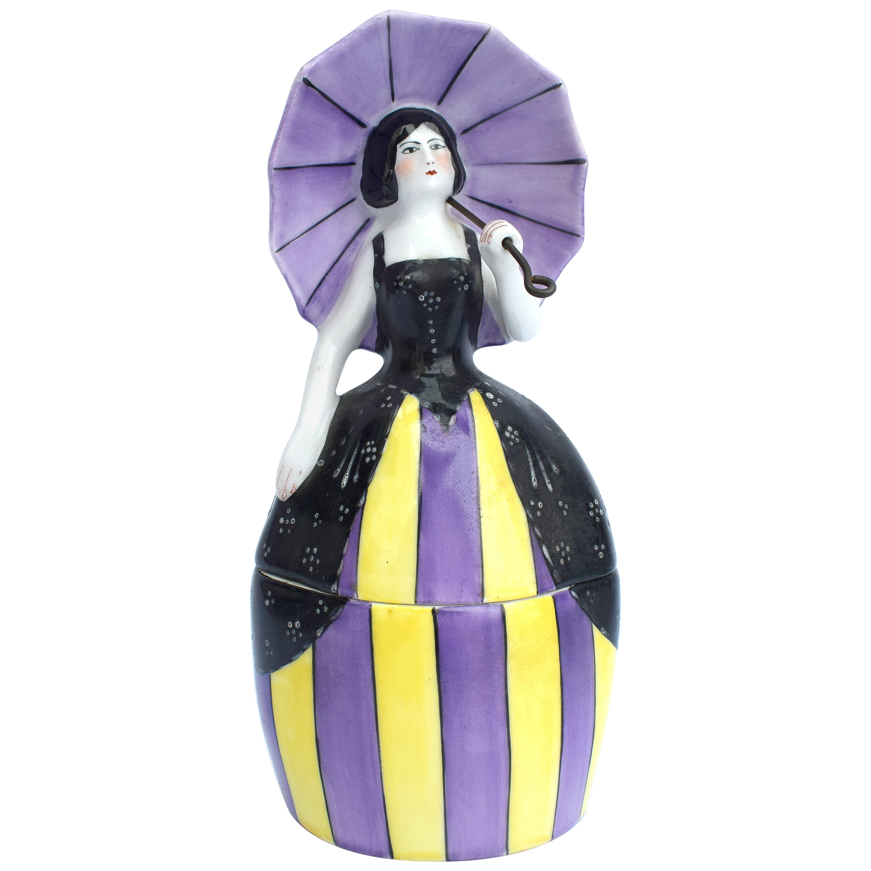 Art Deco Half Doll Powder Box, 1930s at 1stDibs