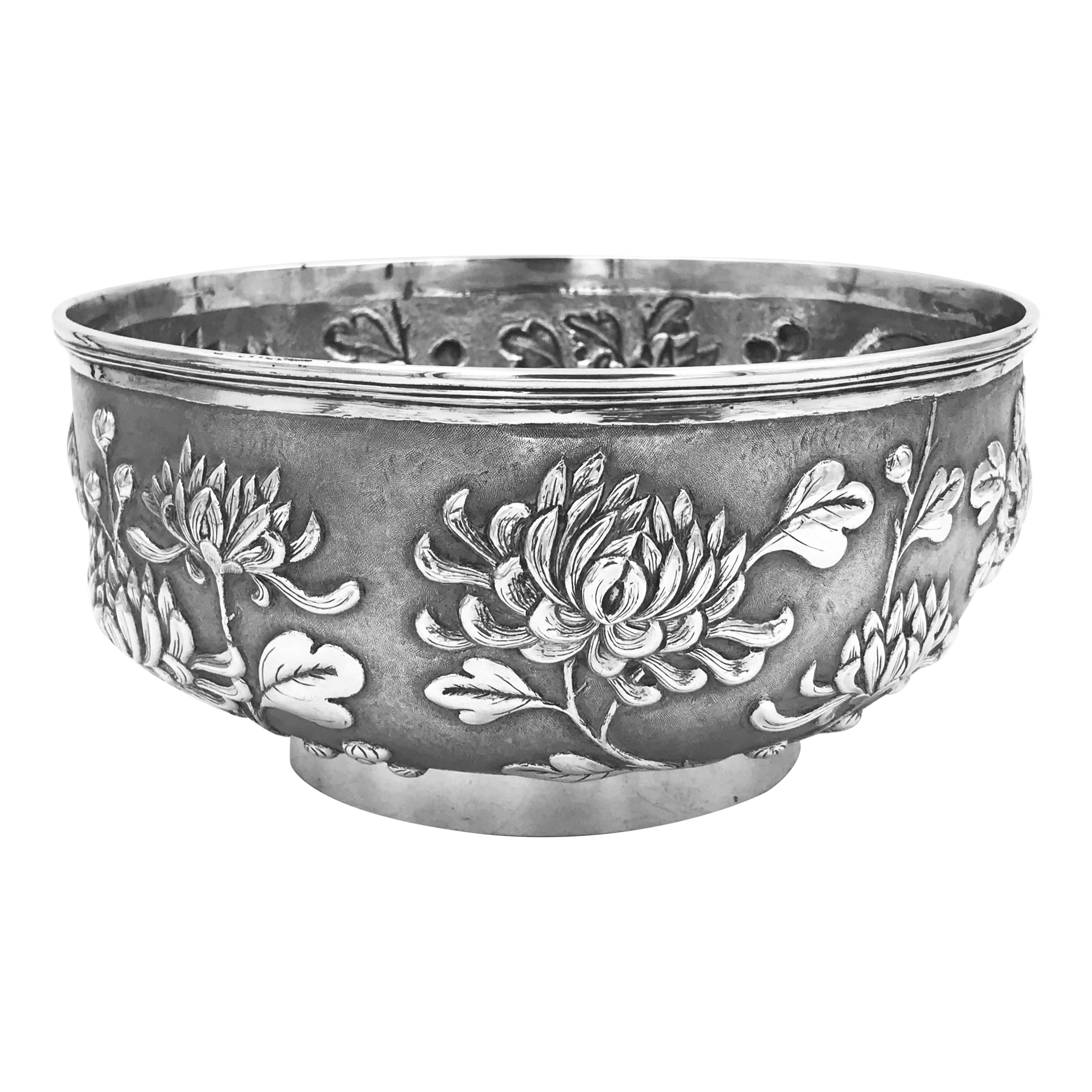 Chinese Export Silver Bowl at 1stDibs