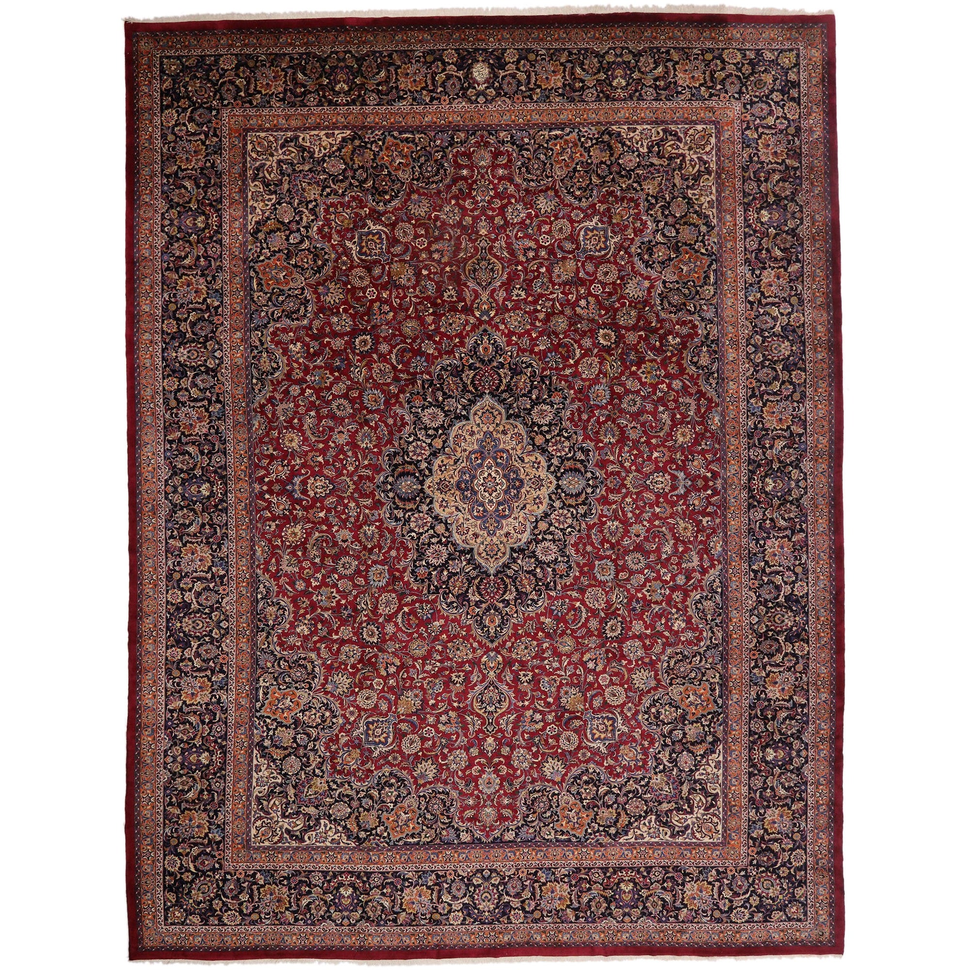 Vintage Persian Mashhad Palace Rug with Victorian Style For Sale at 1stDibs