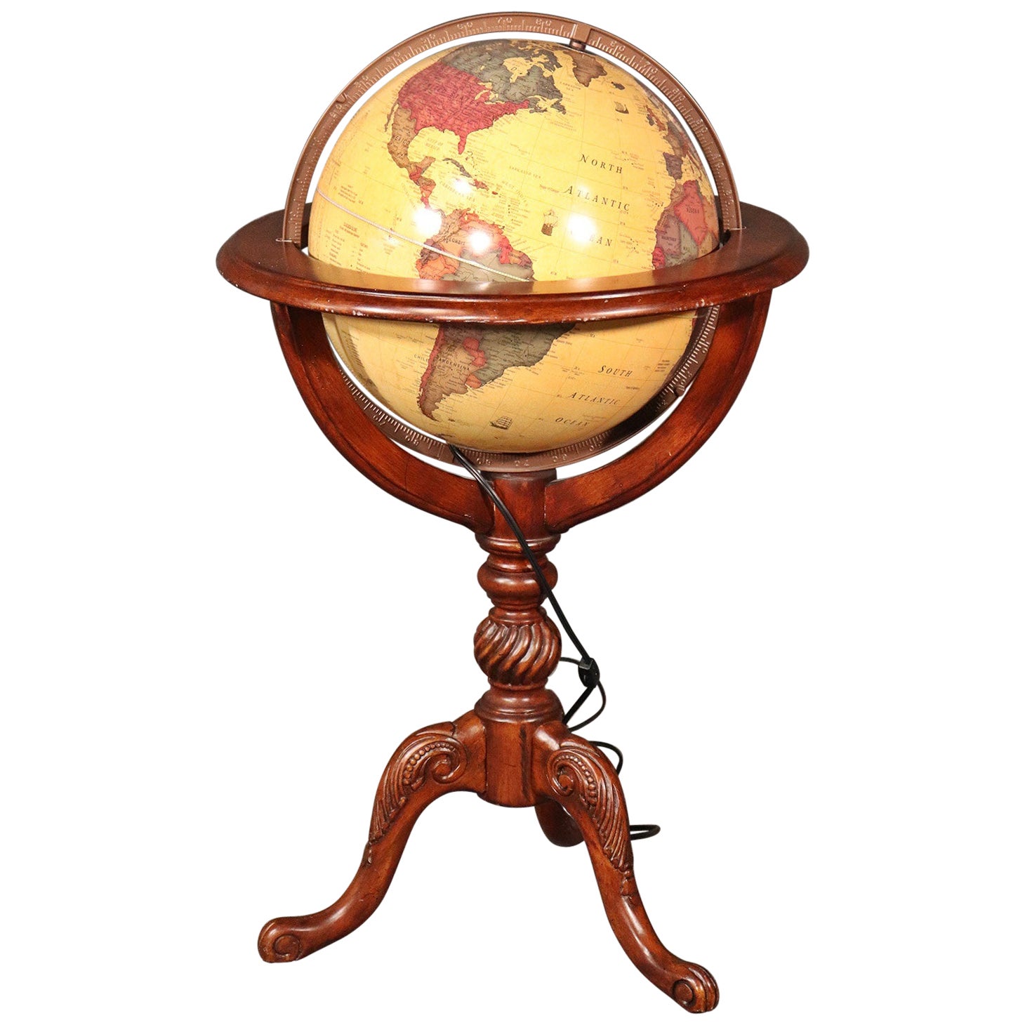 Monumental Italian Renaissance Style Mounted Globe For Sale at 1stDibs
