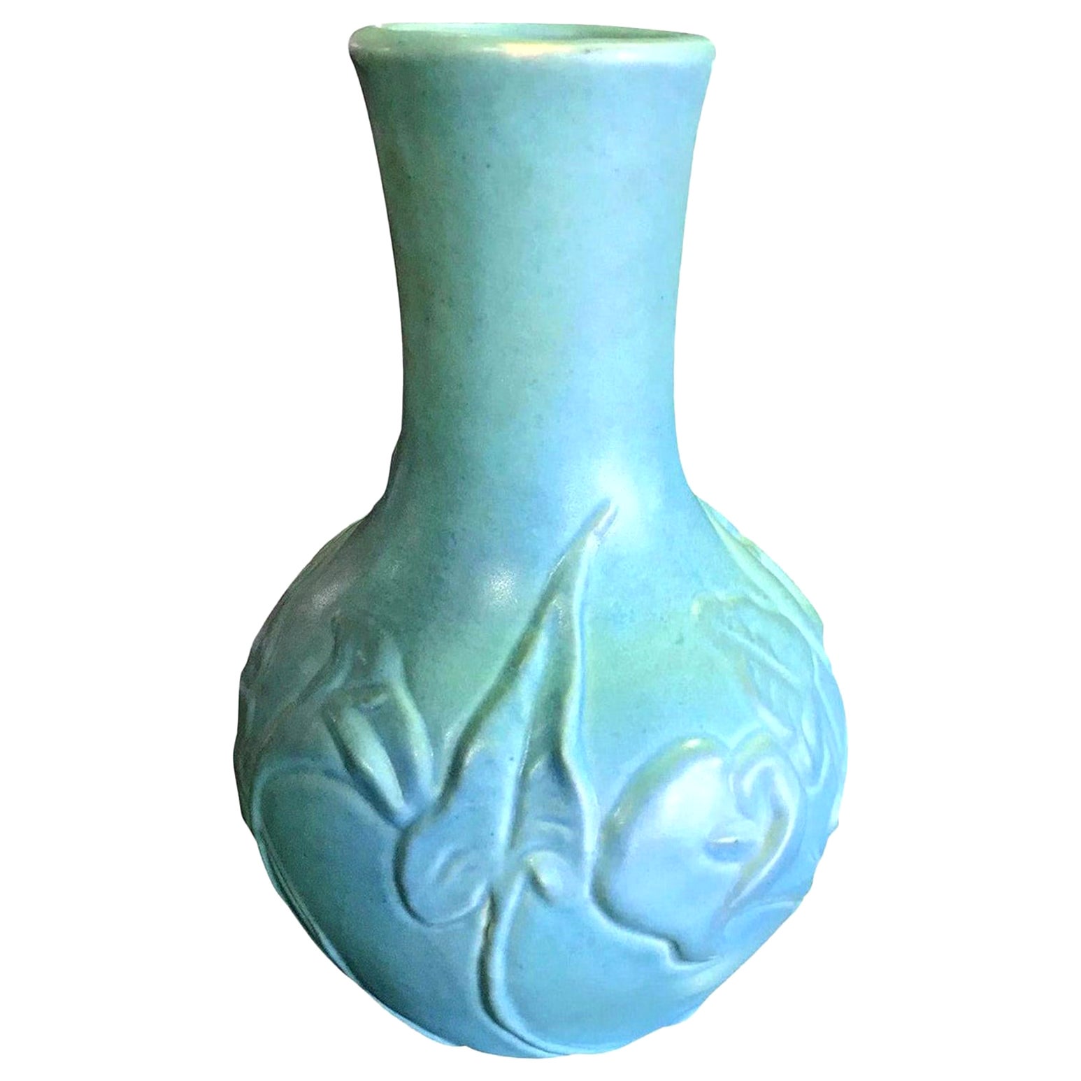 Signed Van Briggle Tulip Planter in Blue on Blue American Art Pottery ...