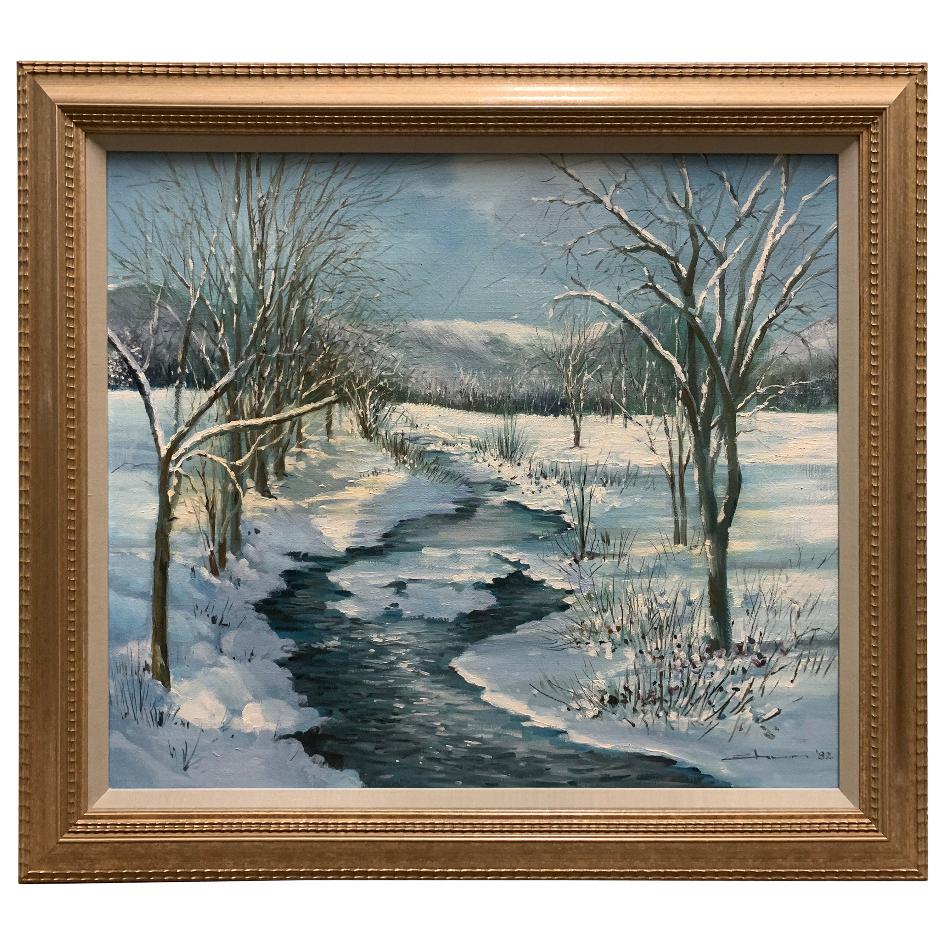 New England Oil Painting by Frederick Sexton Signed For Sale at 1stDibs