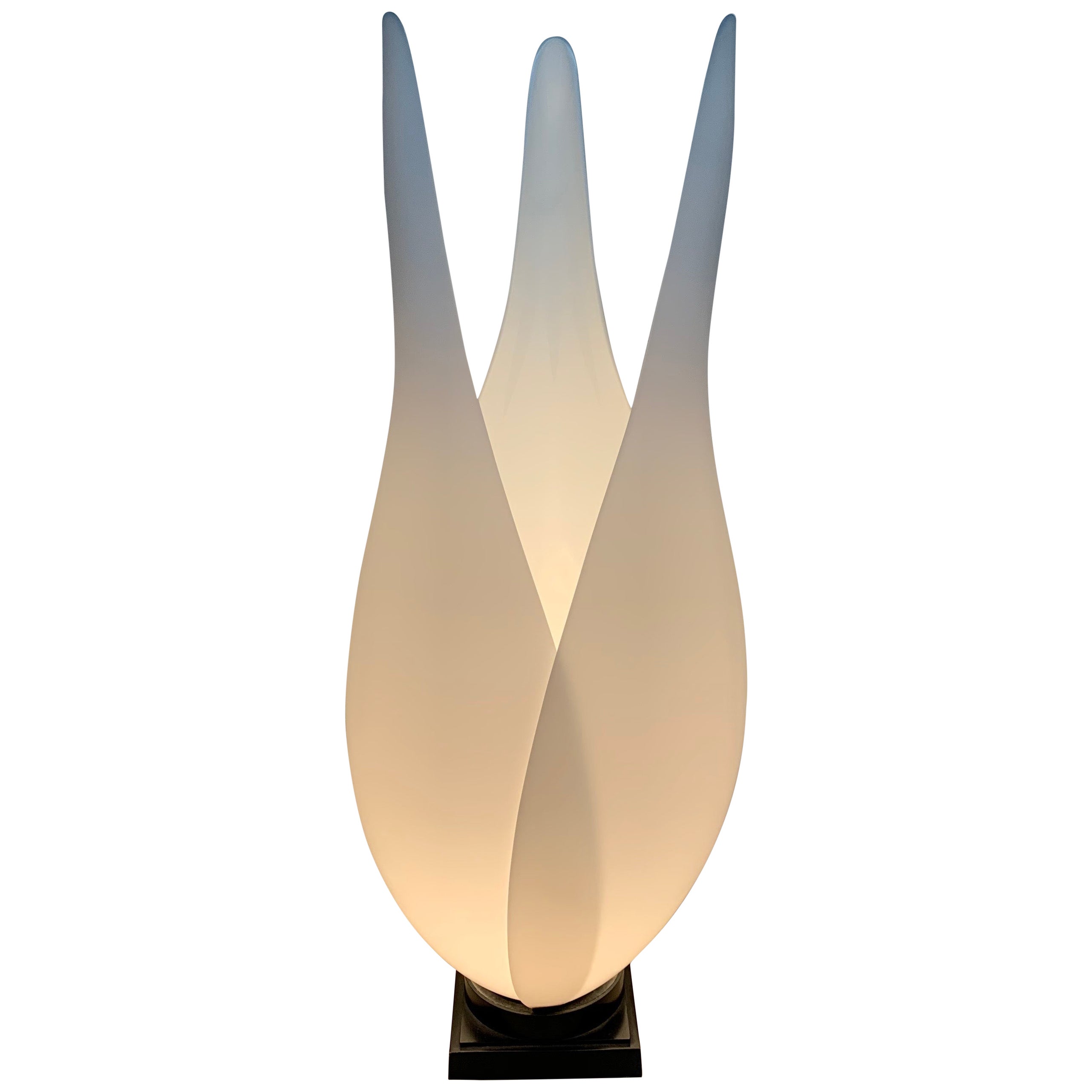 Pair of Pink Acrylic Tulip Petal Table Lamps after Rougier For Sale at ...