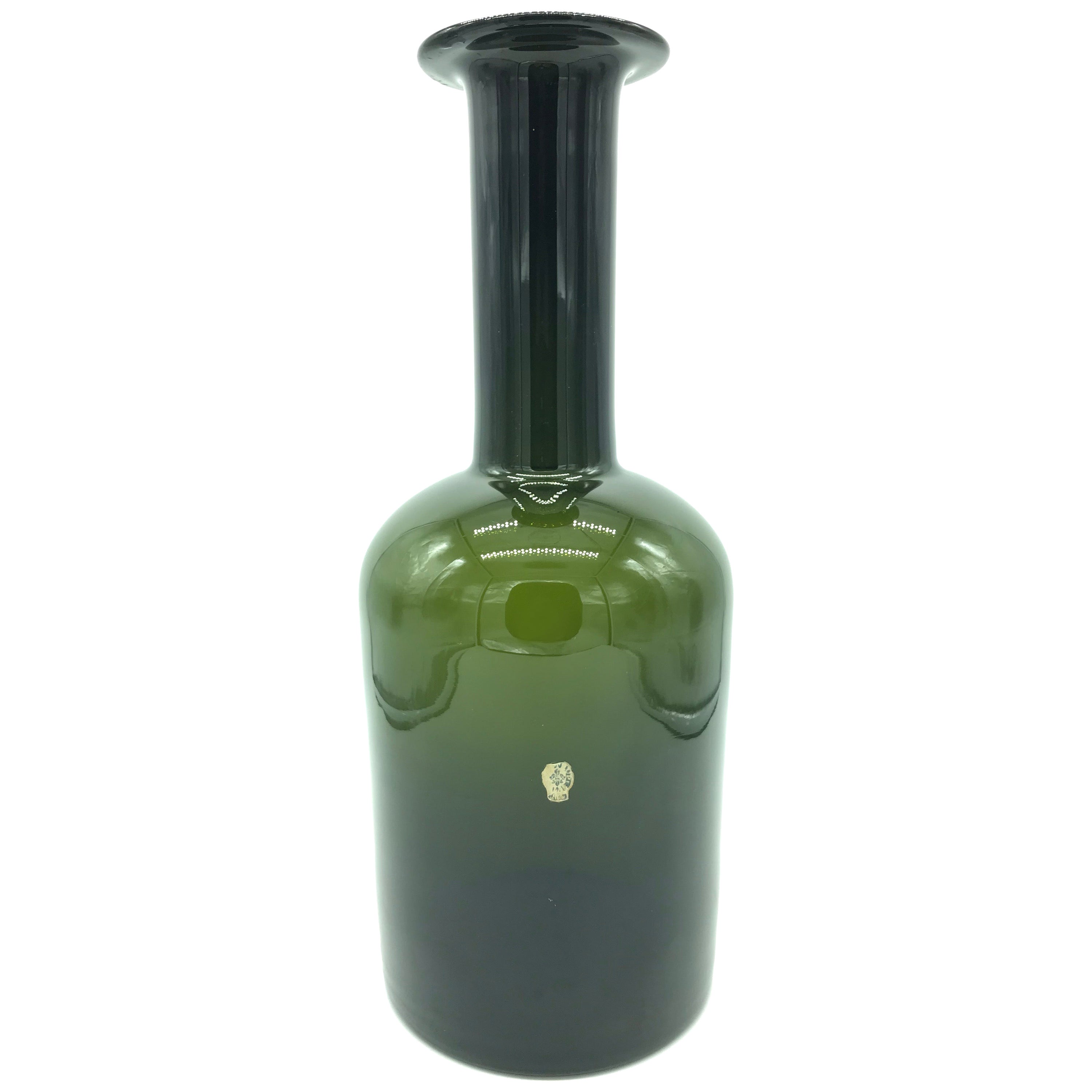 1960s Holmegaard Signed Scandinavian Glass Vase at 1stDibs