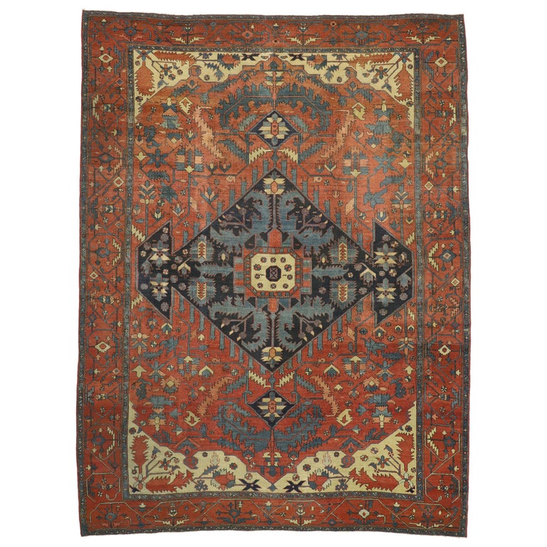 Antique Persian Serapi Rug For Sale at 1stDibs | tudor carpet, tudor ...