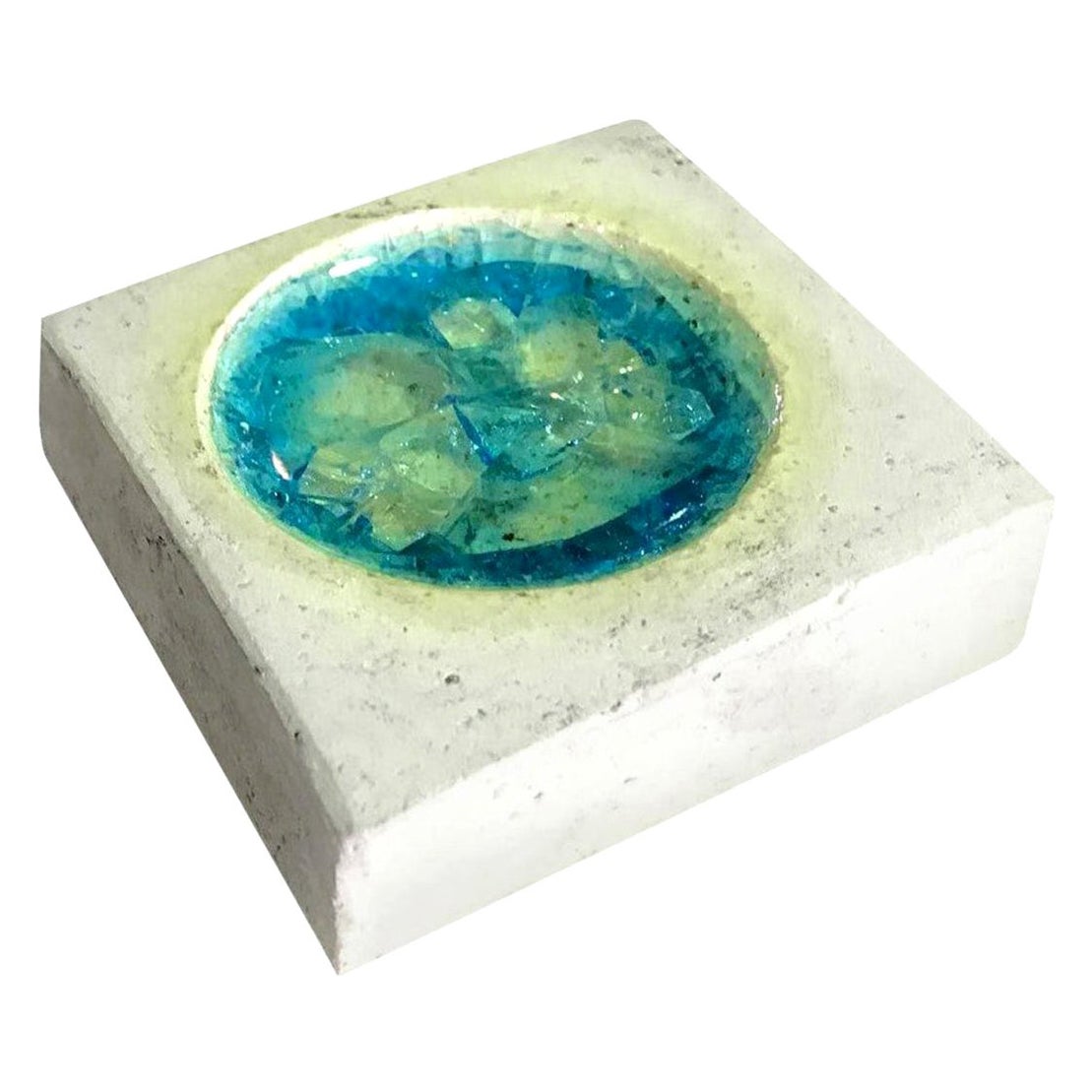 Doyle Lane Mid-Century Modern Rare Colored Glass Ceramic Pottery Square ...