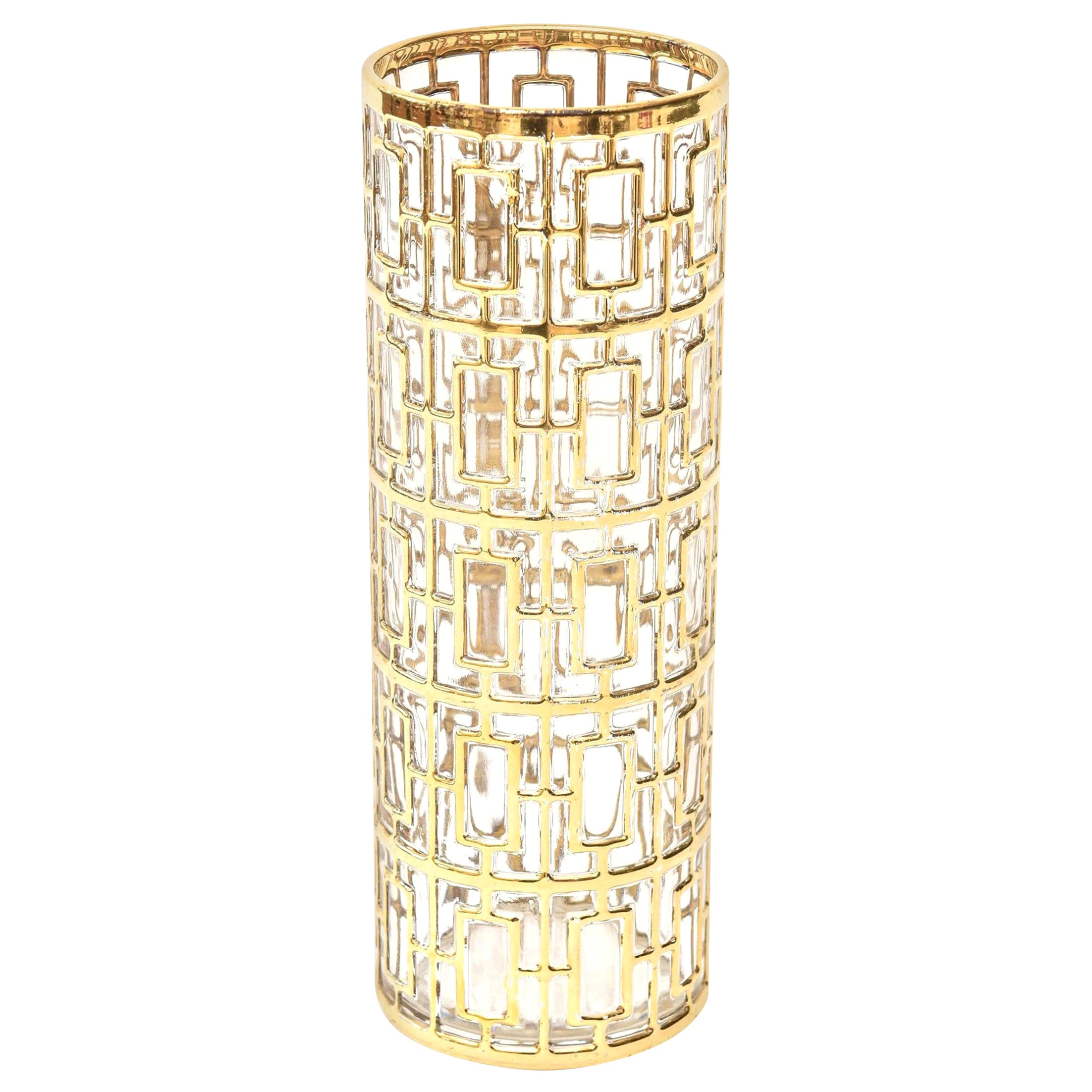 Five 'Shoji' Gold Tall Barware and Glasses by Imperial Glass Co. For ...