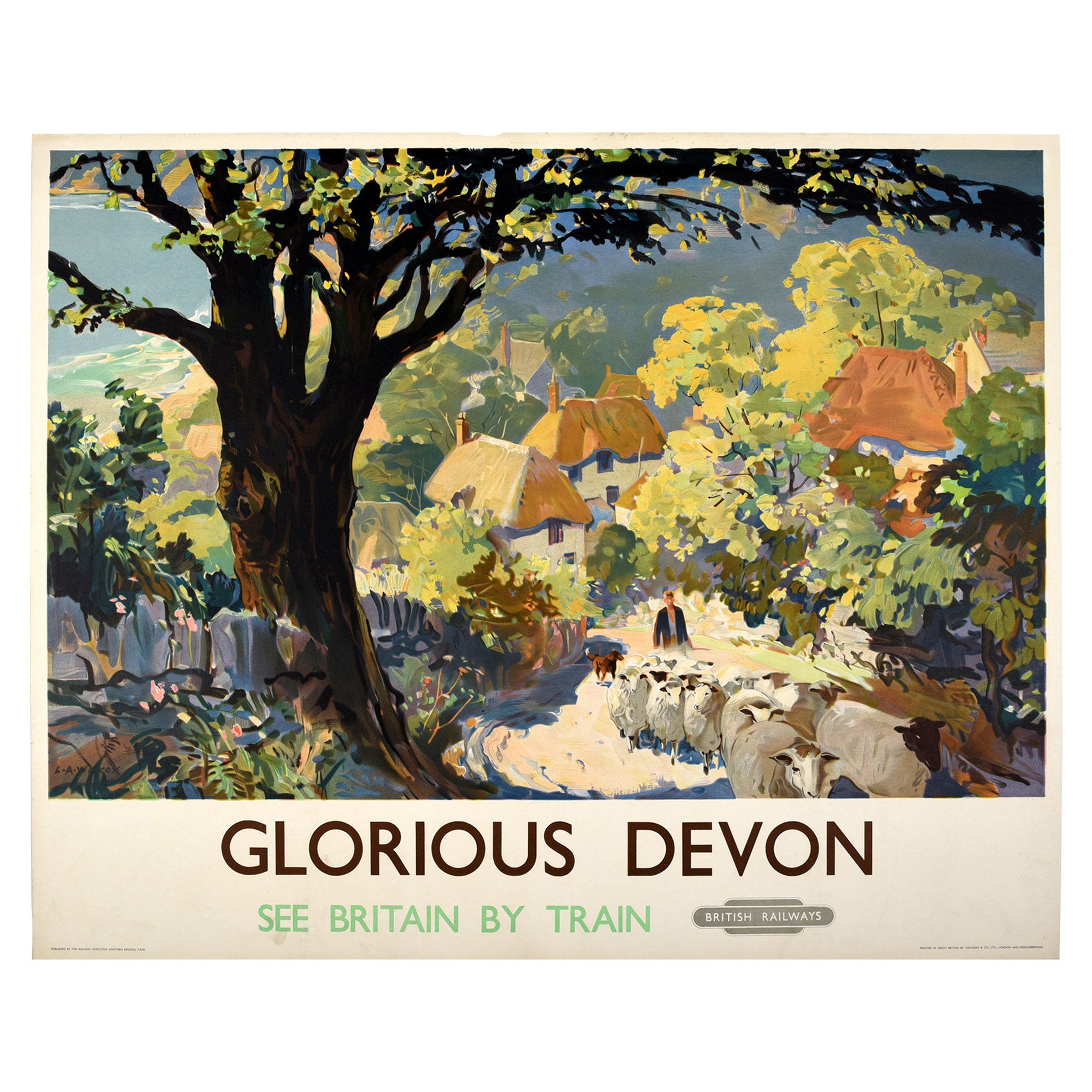 Original Vintage Poster Devon Travel By Train British Railways ...