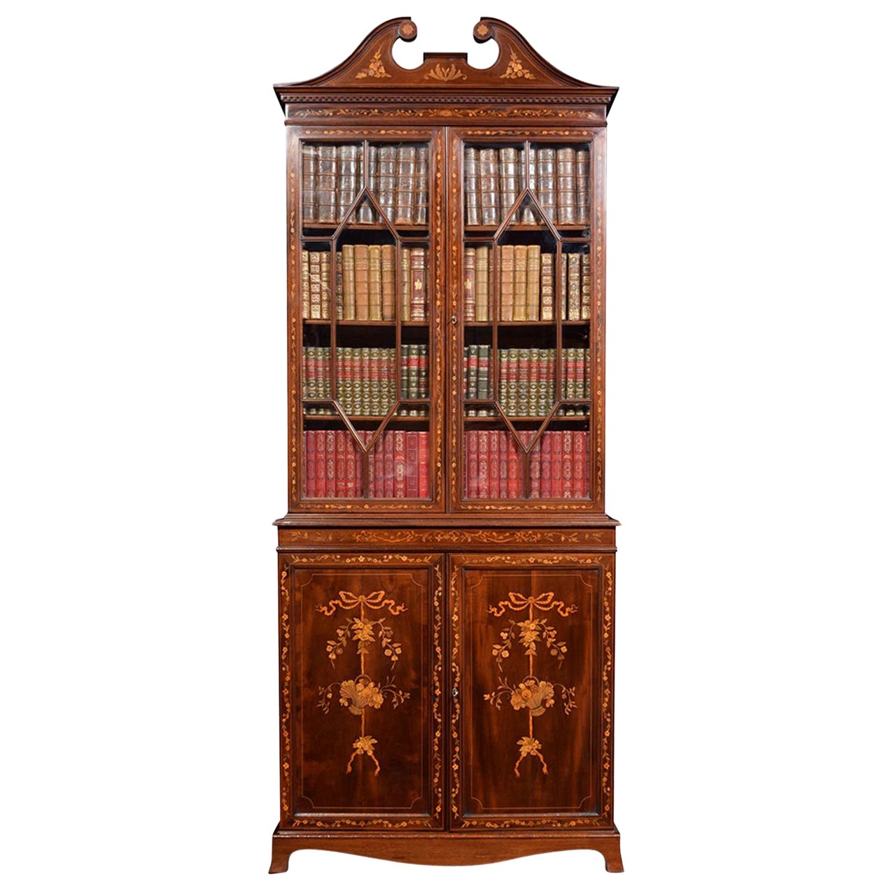 Antique Mahogany Four-Door Bookcase at 1stDibs