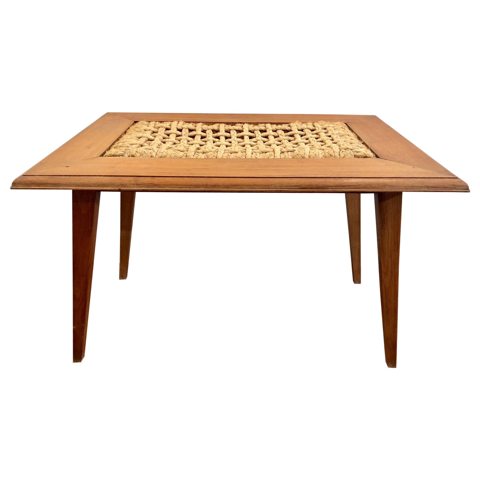 Rare "Nautical" Circular Rope Coffee Table by Audoux-Minet For Sale at ...