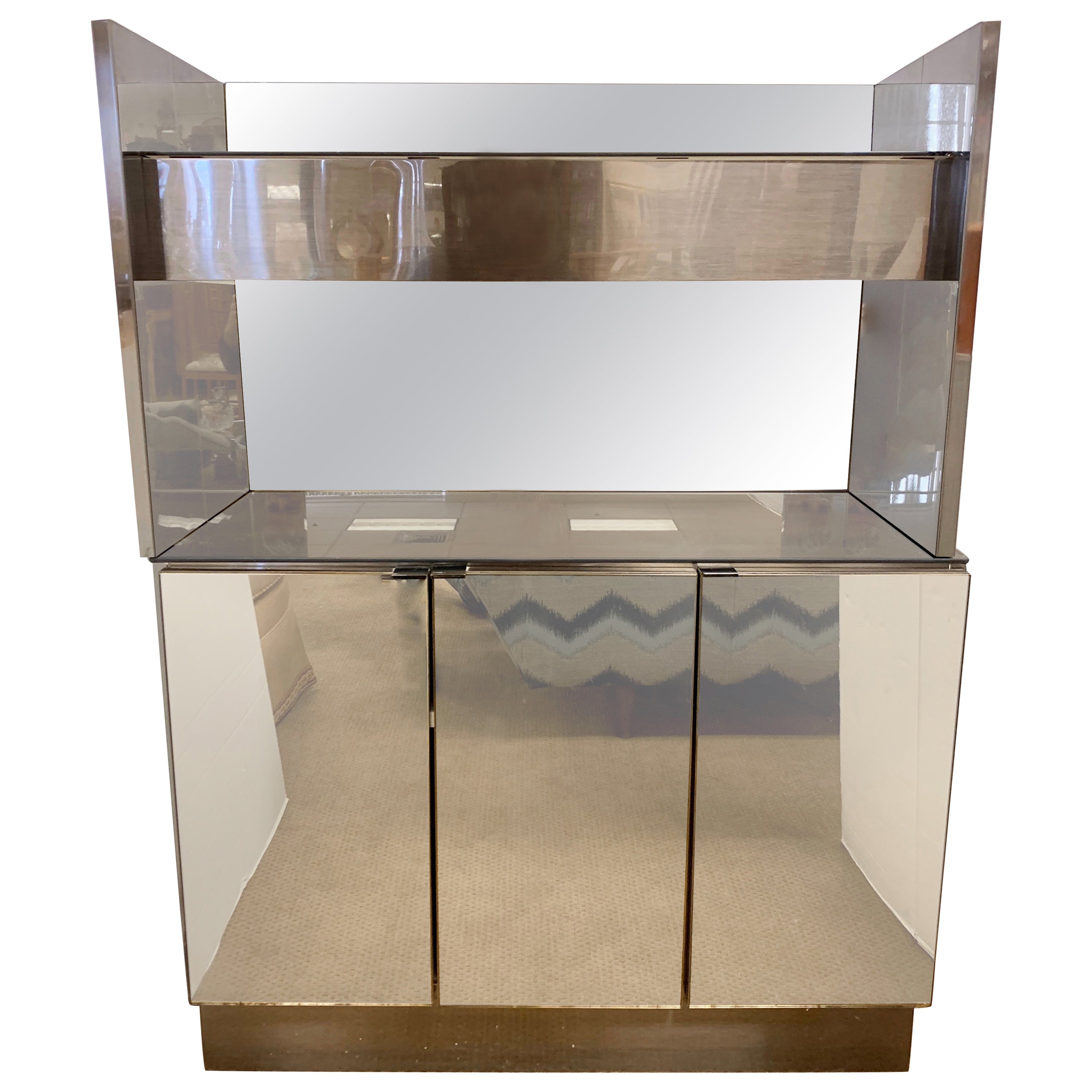 Campaign Style Dry Bar Cabinet Server w Convertible Server Bar of Wood ...