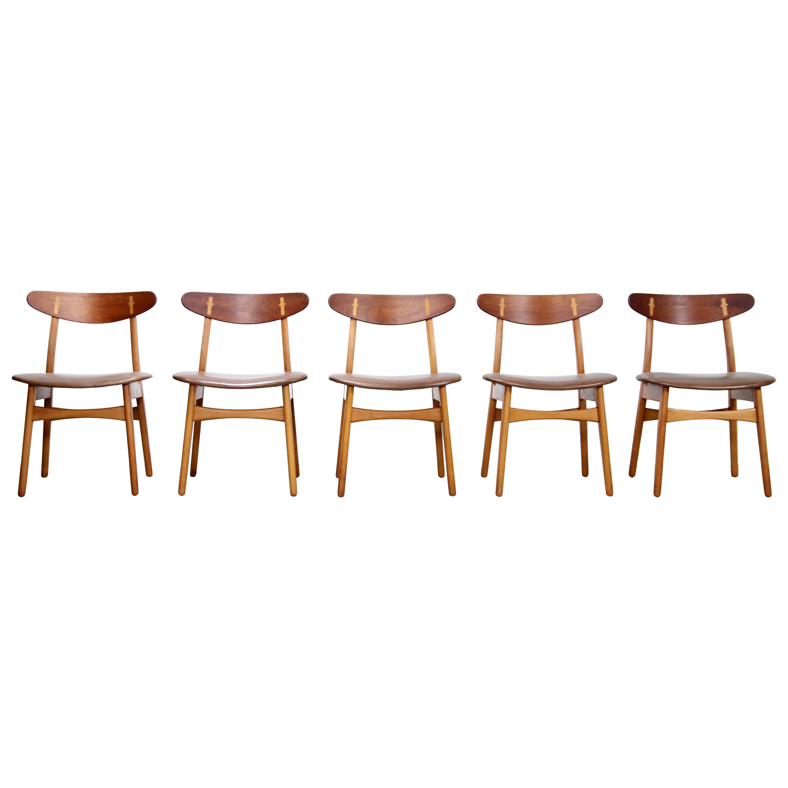 Pair of Model CH-23 Dining Chairs with Rope Seats by Hans Wegner for ...