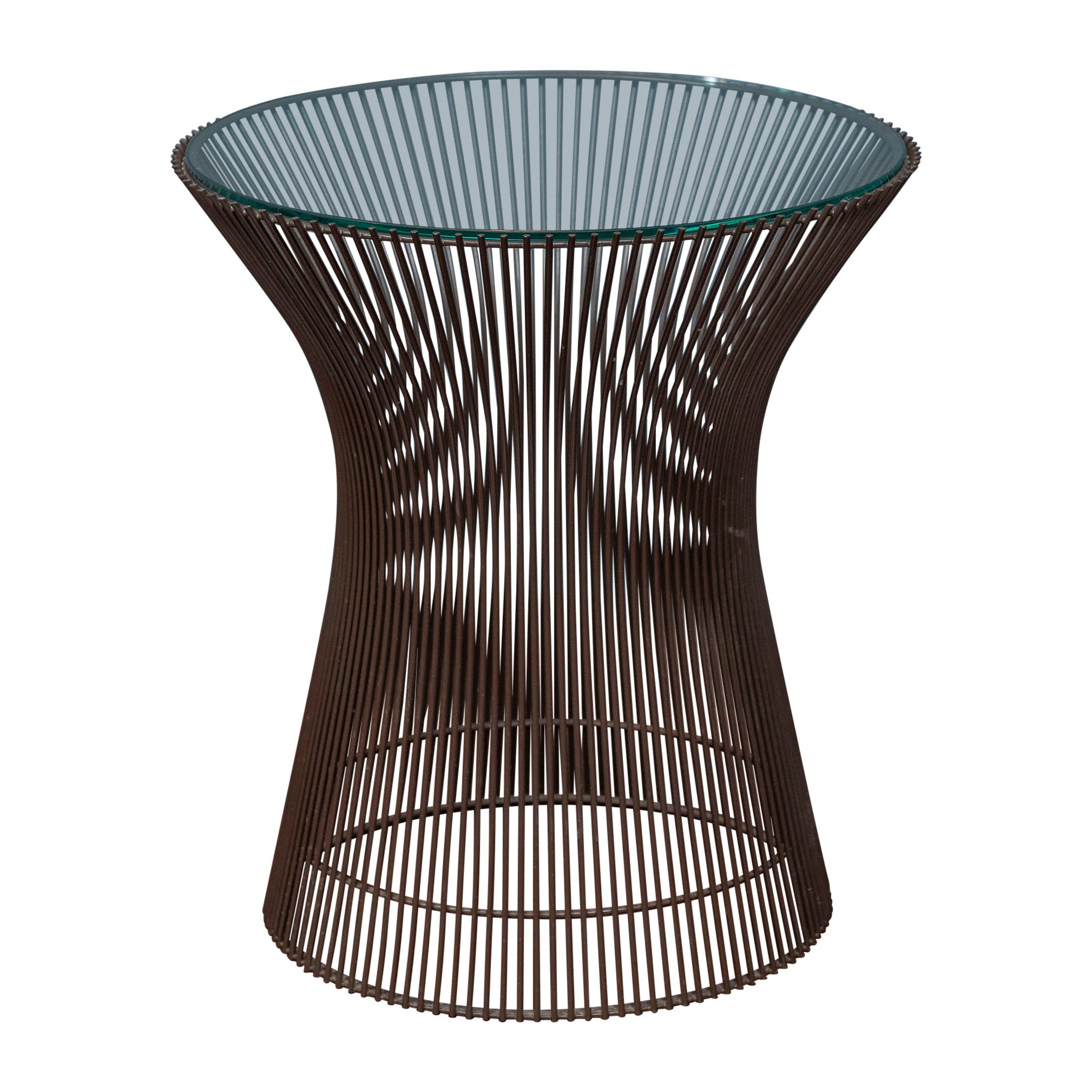 Pair of White Marble-Top Platner Tables in Nickel for Knoll at 1stDibs