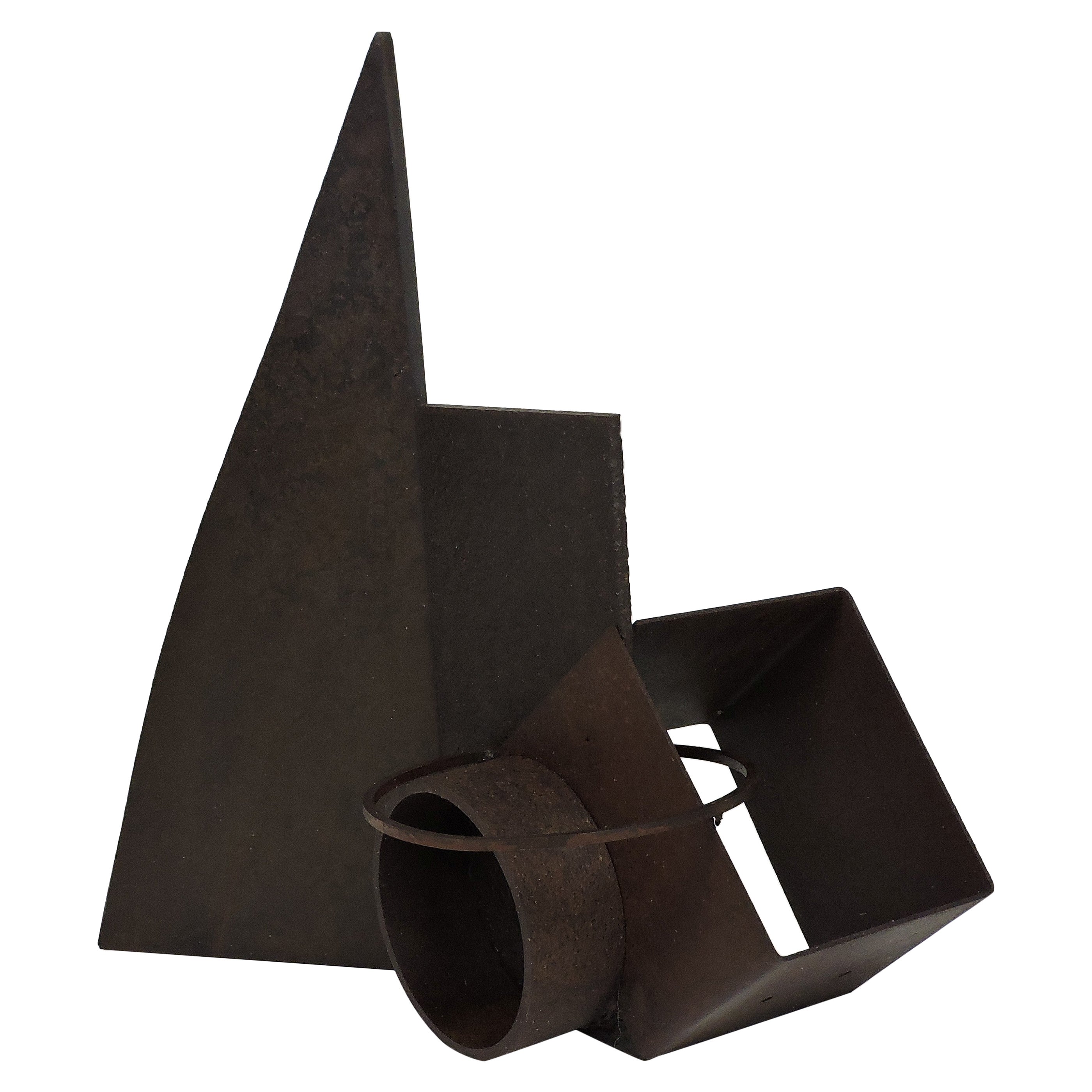 Welded Steel Abstract Modernist Red Heifer Sculpture by Artist Mark ...