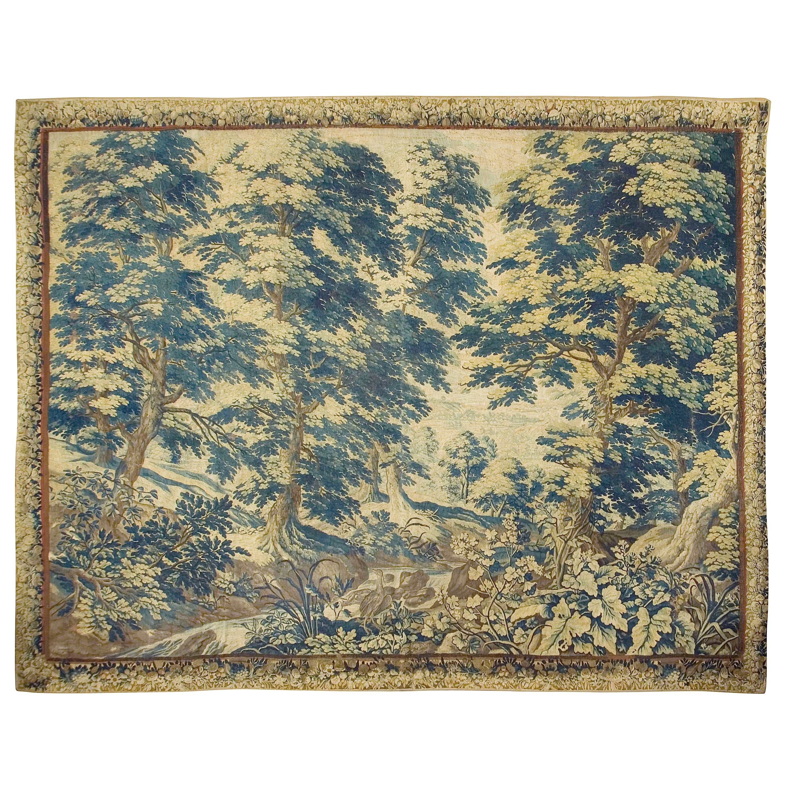Rare Subject Flemish Verdure Wall Tapestry, circa 1640 at 1stDibs