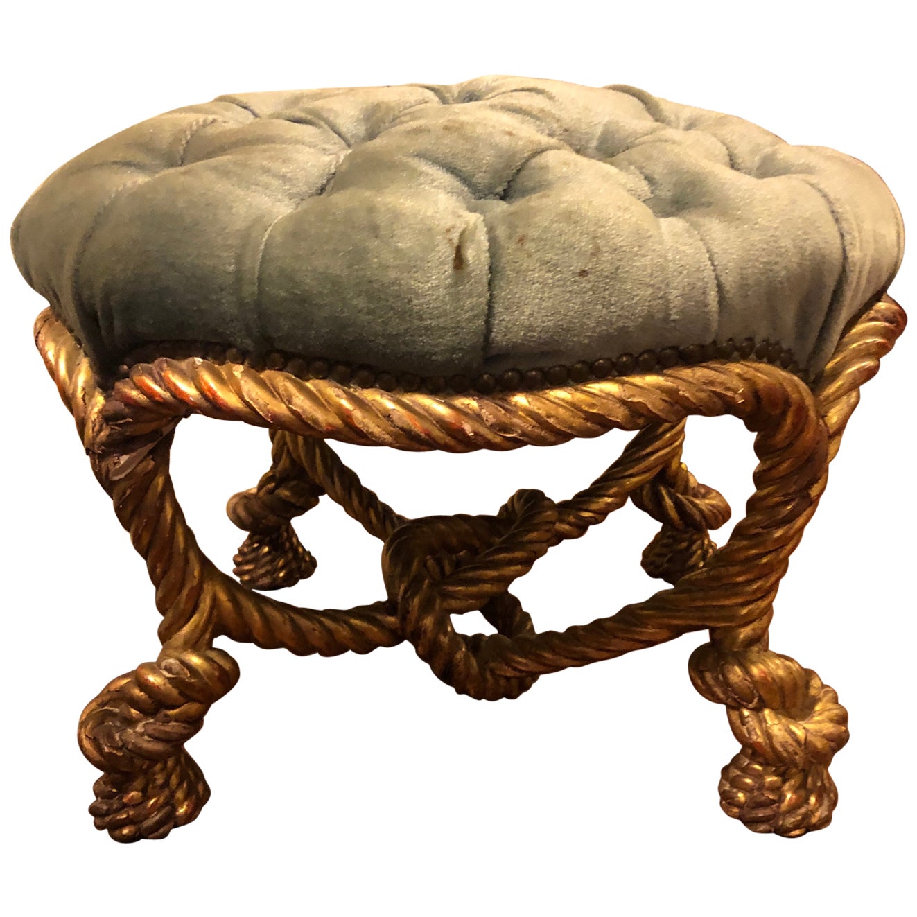 French Napoleon III Style Rope-Twist Dressing Stool at 1stDibs