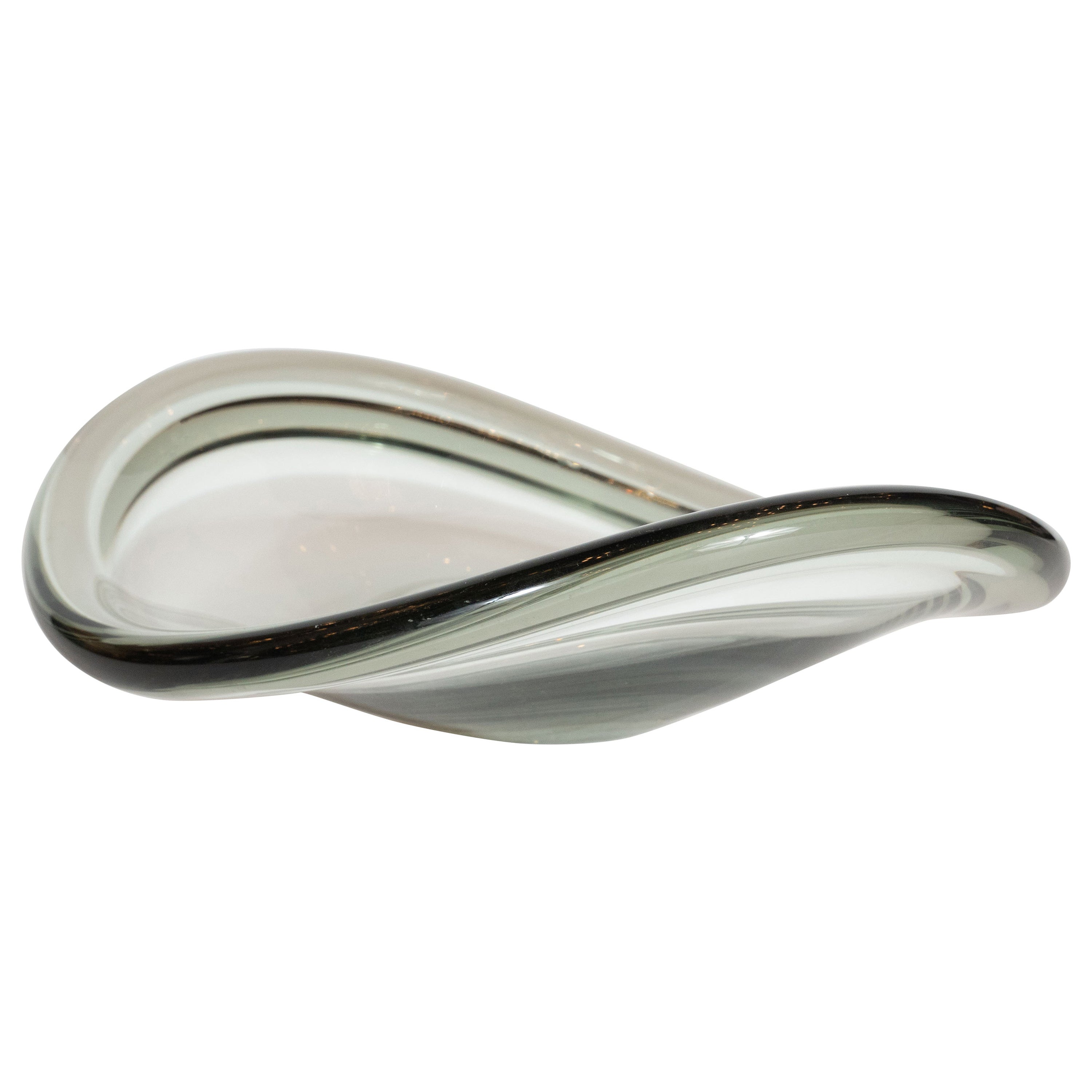 Mid-Century Modern Amorphic Smoked Translucent Glass Bowl by Holmegaard ...