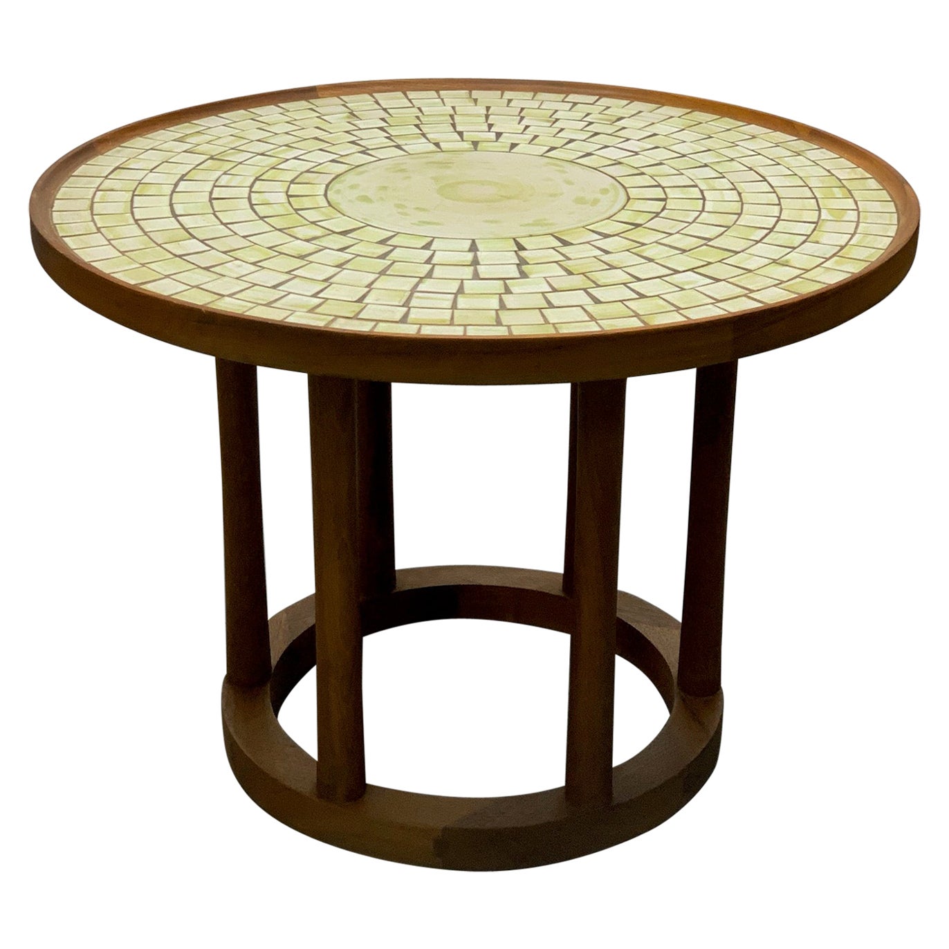 Mid-Century Modern Round Coffee Table with Tile Top by Gordon and Jane ...