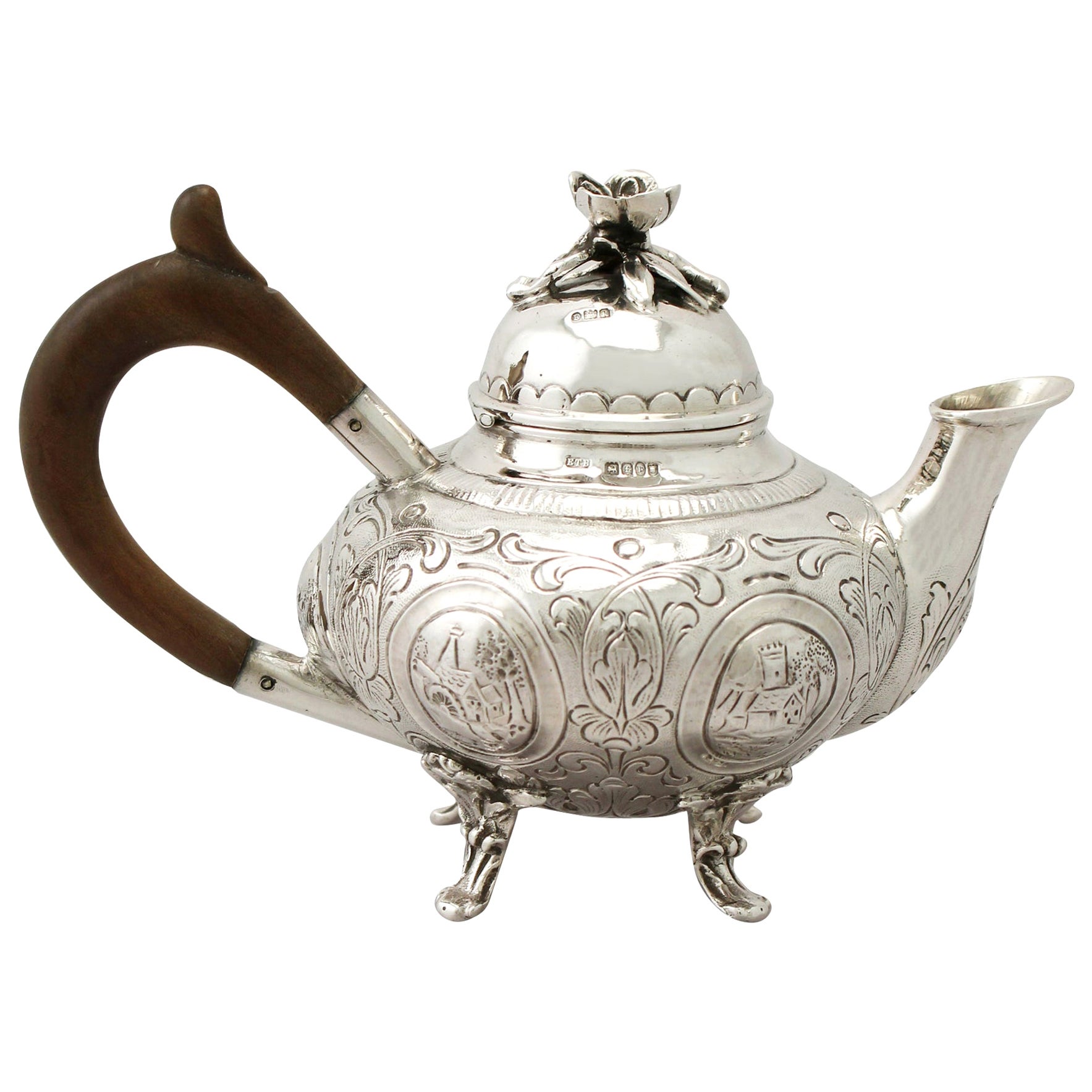 Early 19th Century Antique Sterling 925 Silver Irish Teapot at 1stDibs
