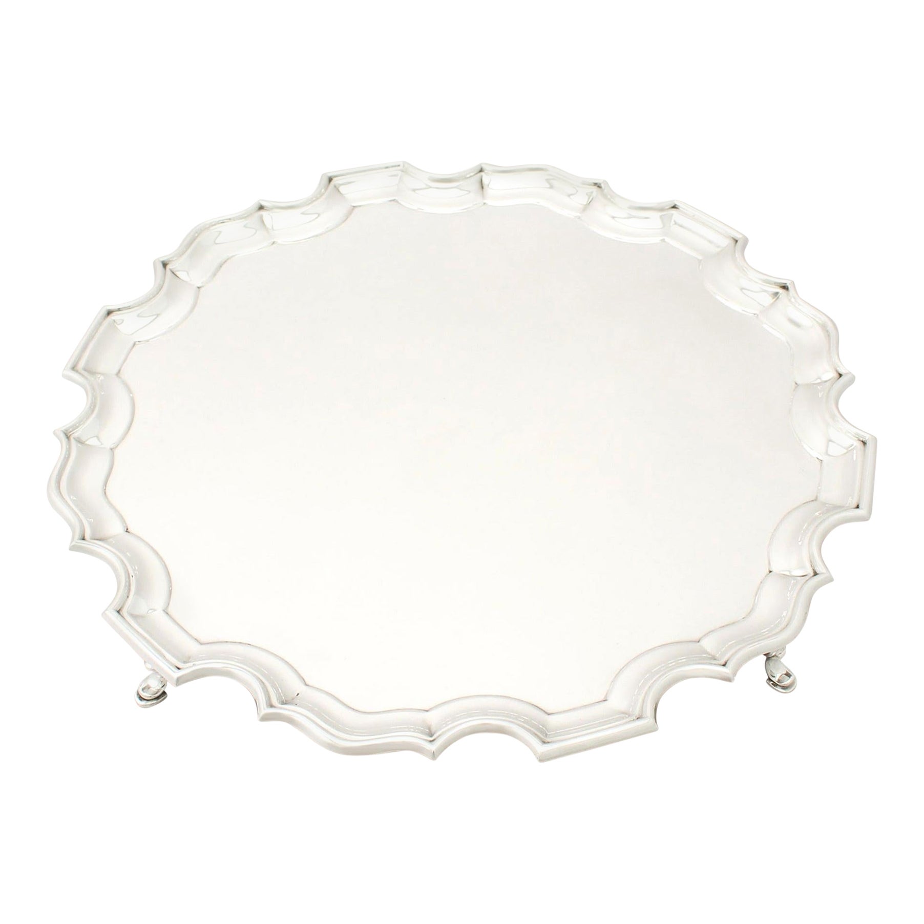 Antique Victorian Silver Salver 1854 George Angel at 1stDibs