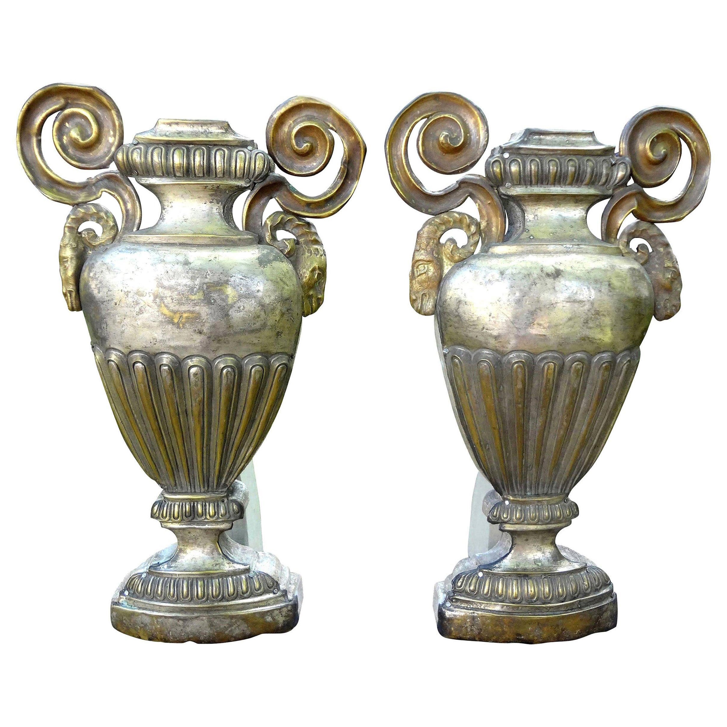 Pair of 18th Century Italian Giltwood Urns at 1stDibs