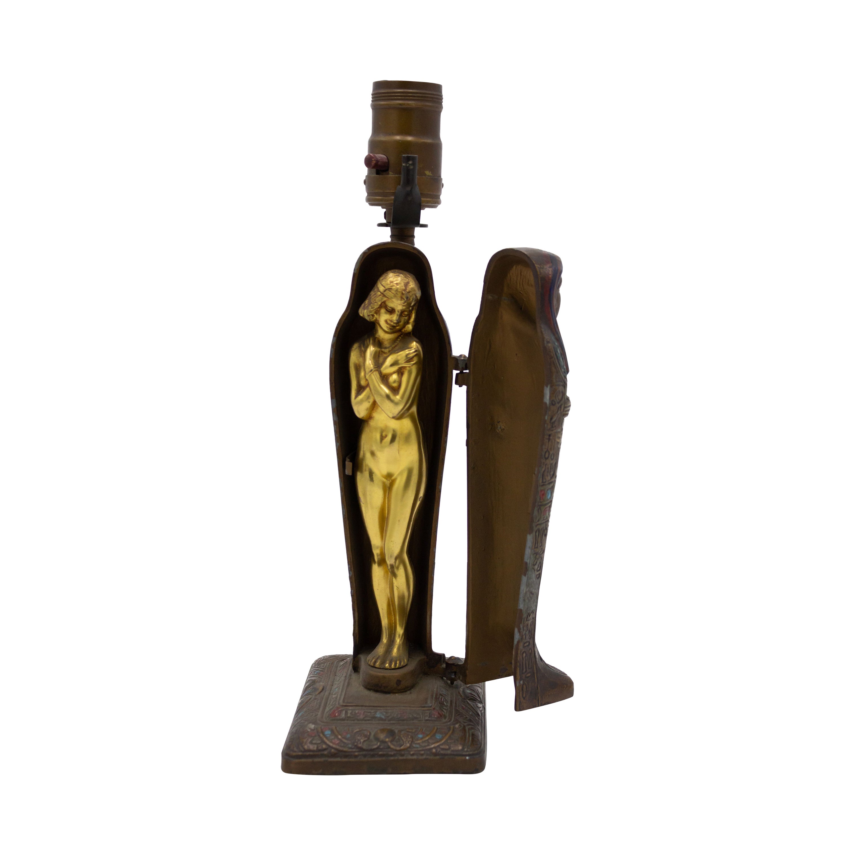 Egyptian Style Ebonized Figural Table Lamps For Sale at 1stDibs