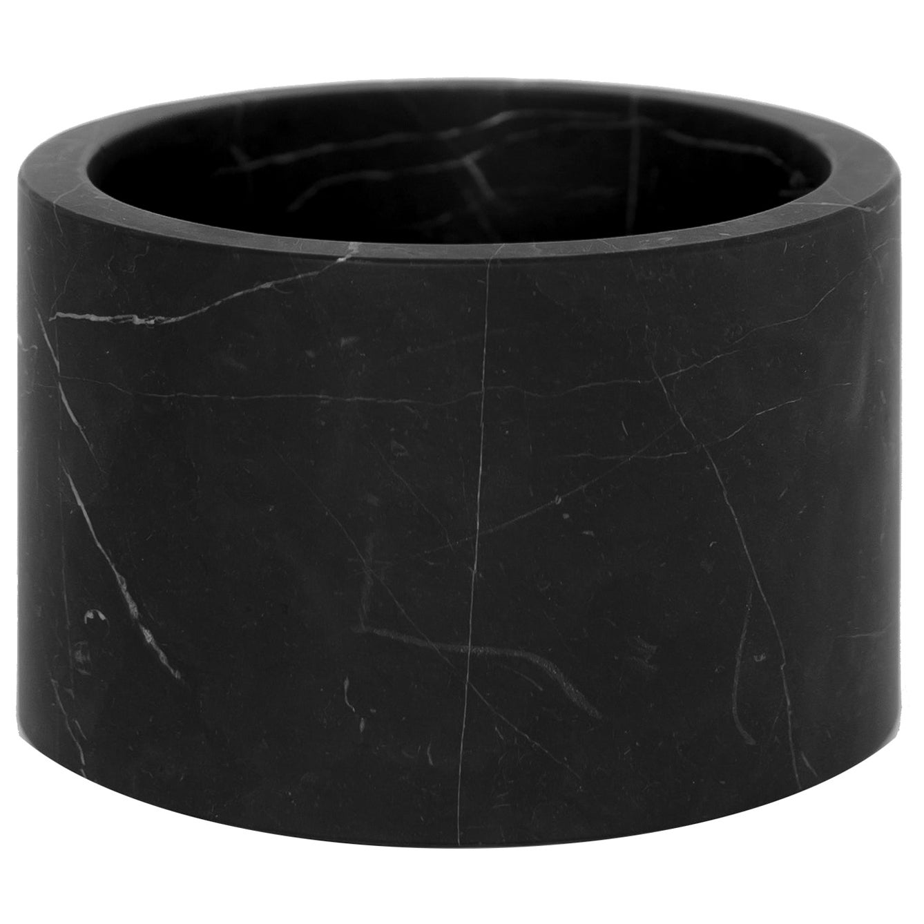 Black Marble Tall Pedestal Cylinder For Sale at 1stDibs