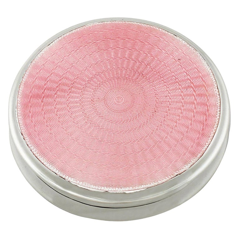 1920s Sterling Silver and Enamel Compact For Sale at 1stDibs