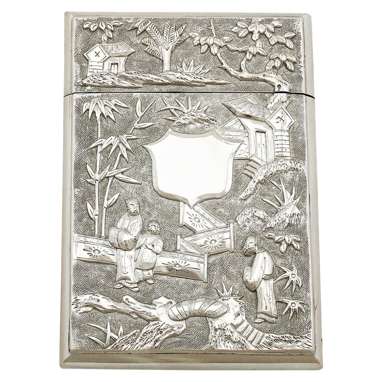 Antique Chinese Export Silver Box For Sale at 1stDibs
