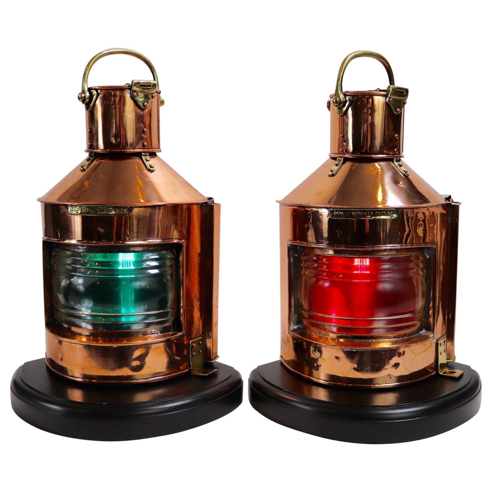 Solid Copper Port and Starboard Ships Lanterns For Sale at 1stDibs