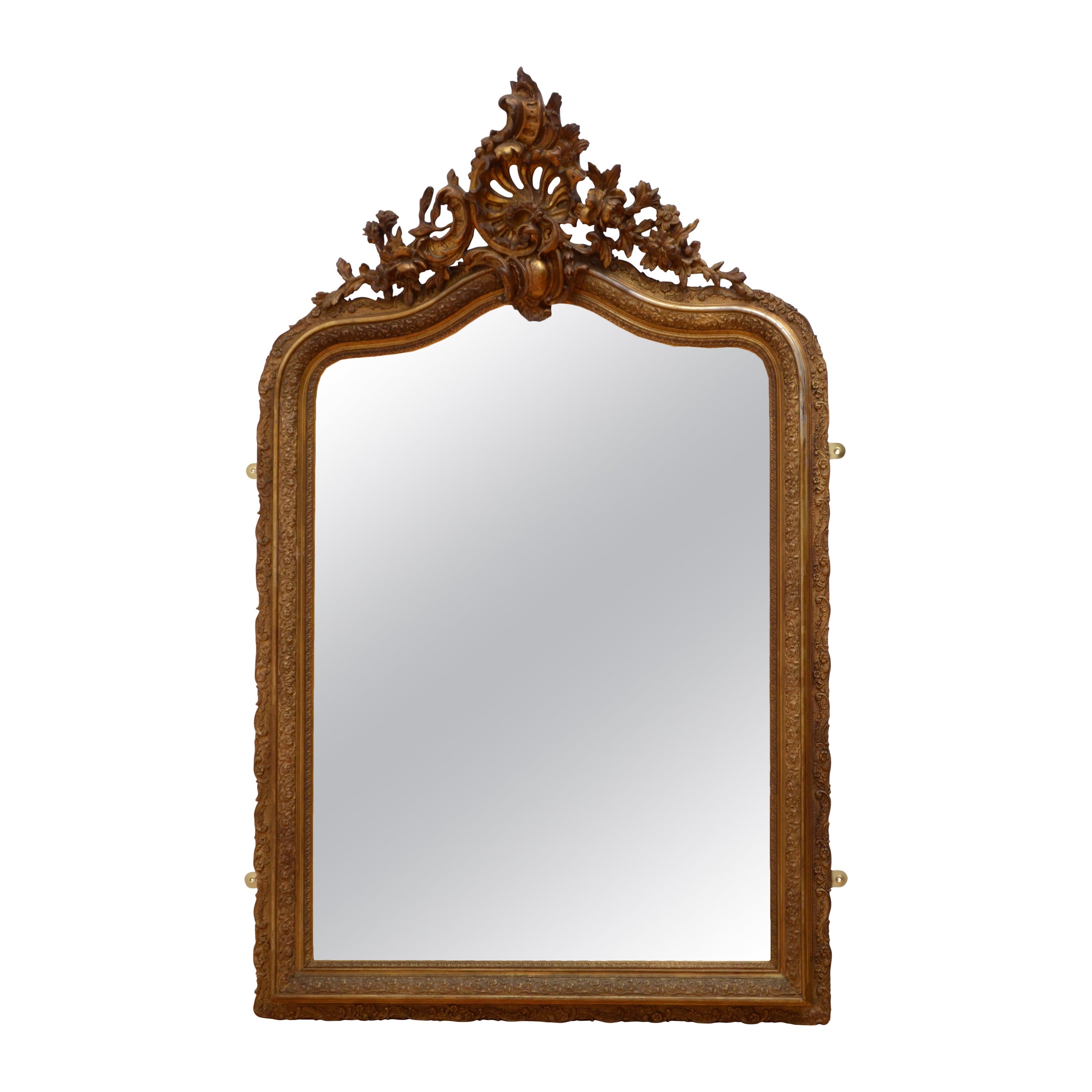 Elaborate Foliate Giltwood 19c. Baroque Mirror For Sale at 1stDibs