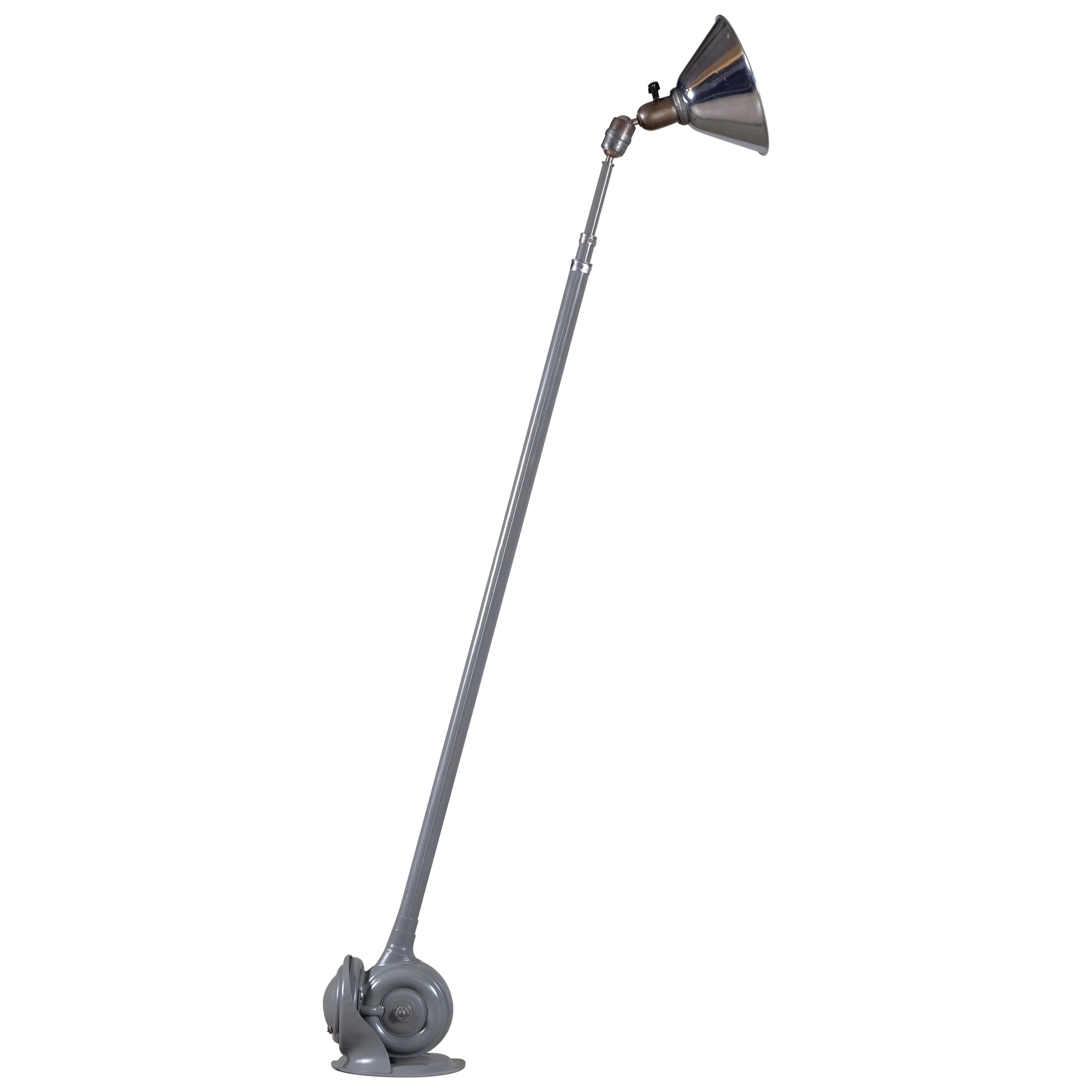 Outstanding Antique Industrial Adjustable Telescoping Lamp at 1stDibs