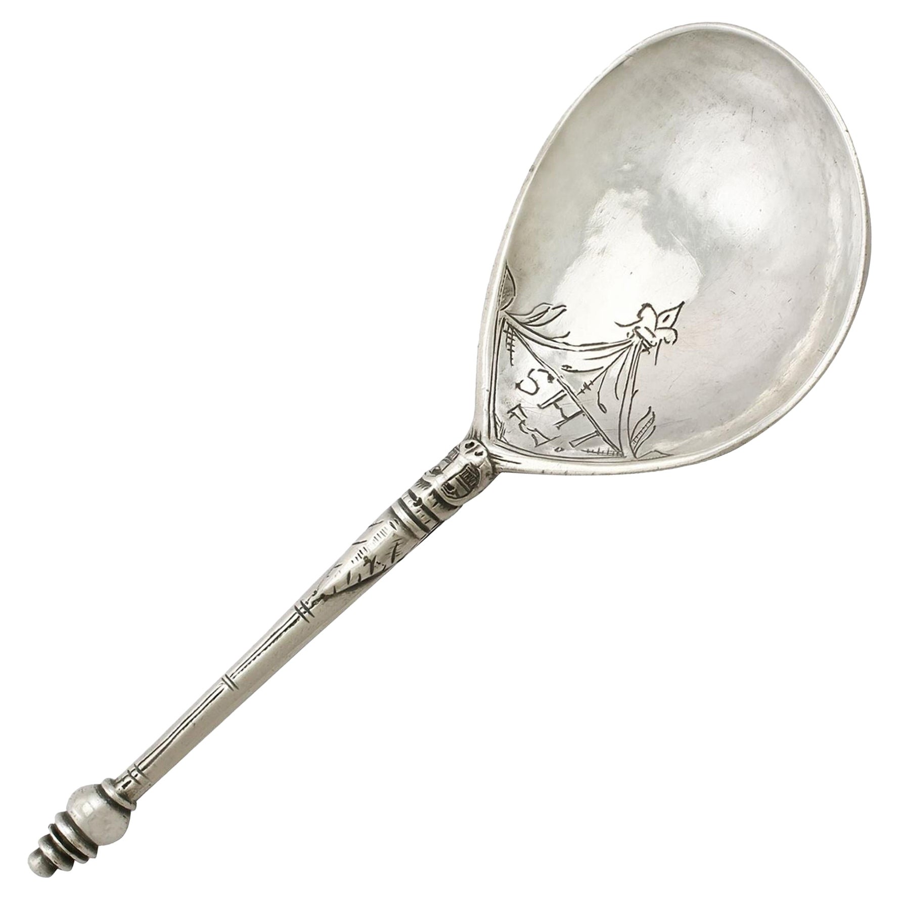 Antique Norwegian Silver Spoon, Circa 1650 For Sale at 1stDibs