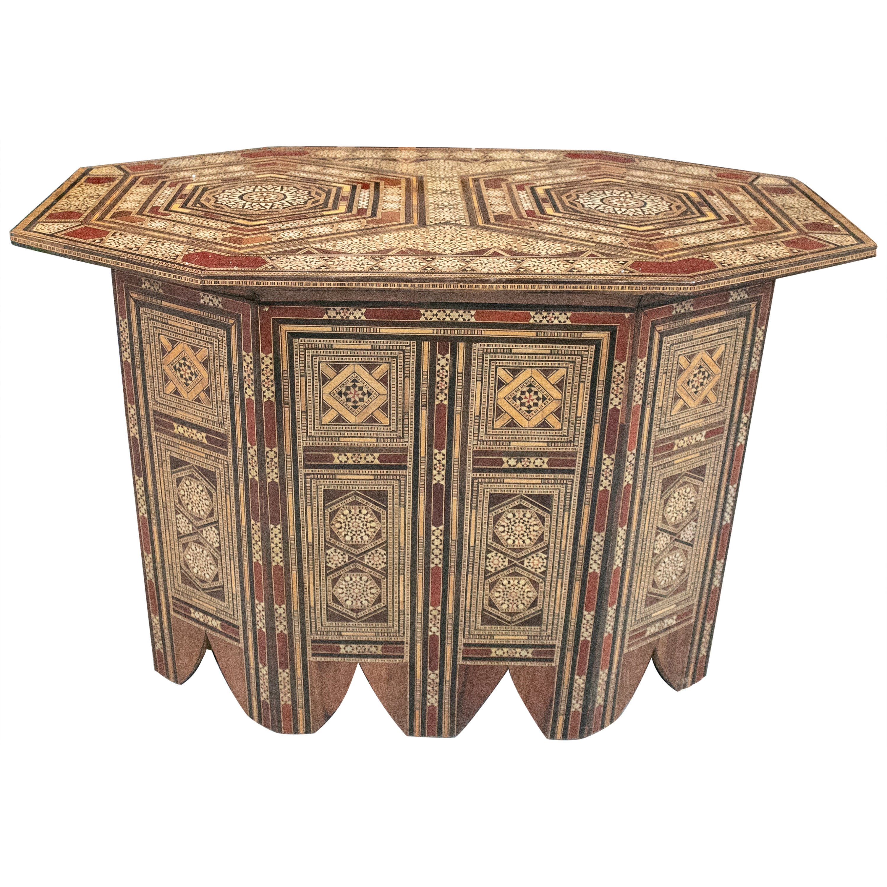 Moroccan Wooden Tribal Table at 1stDibs