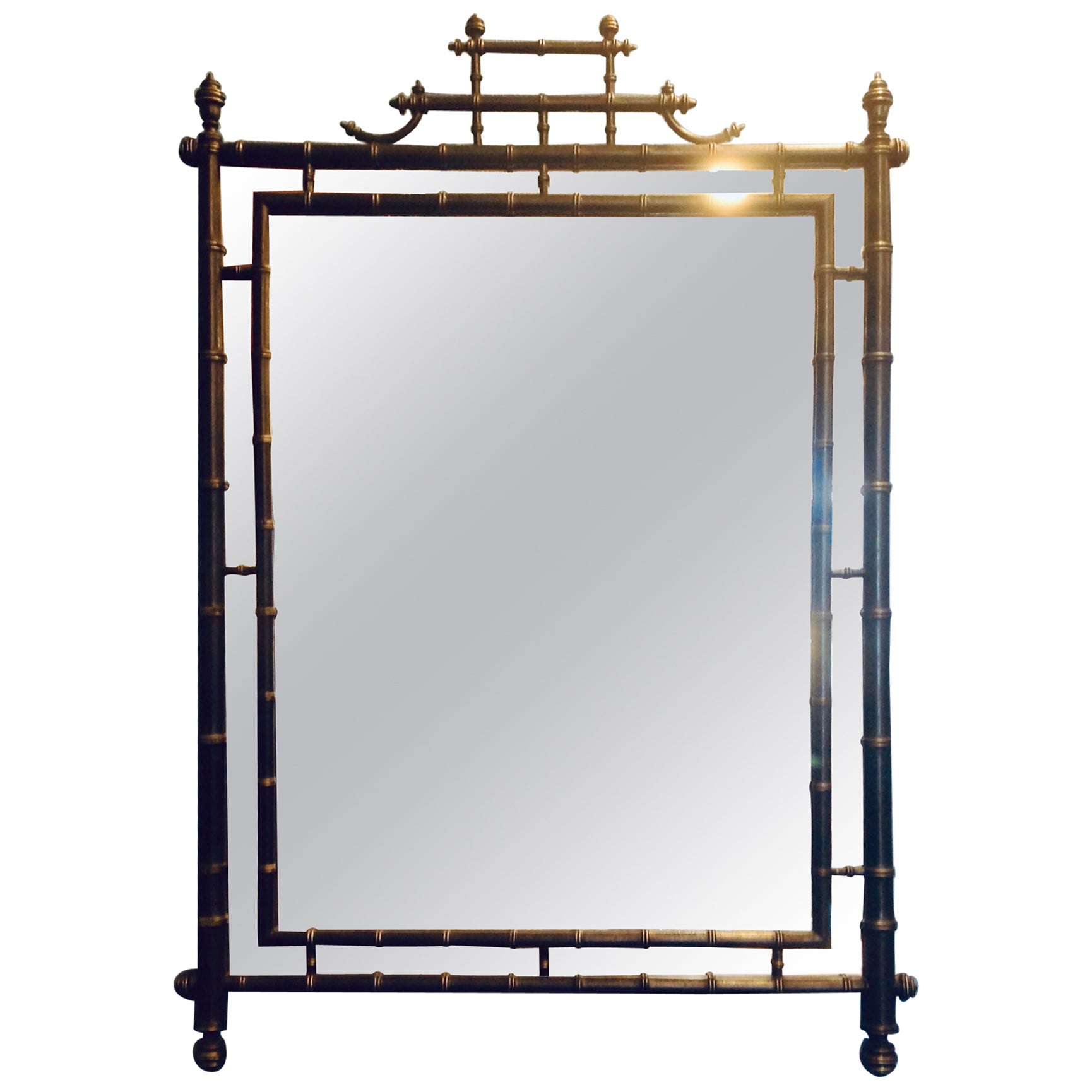 Pair of Chinese Faux Bamboo Pagoda Mirrors at 1stDibs