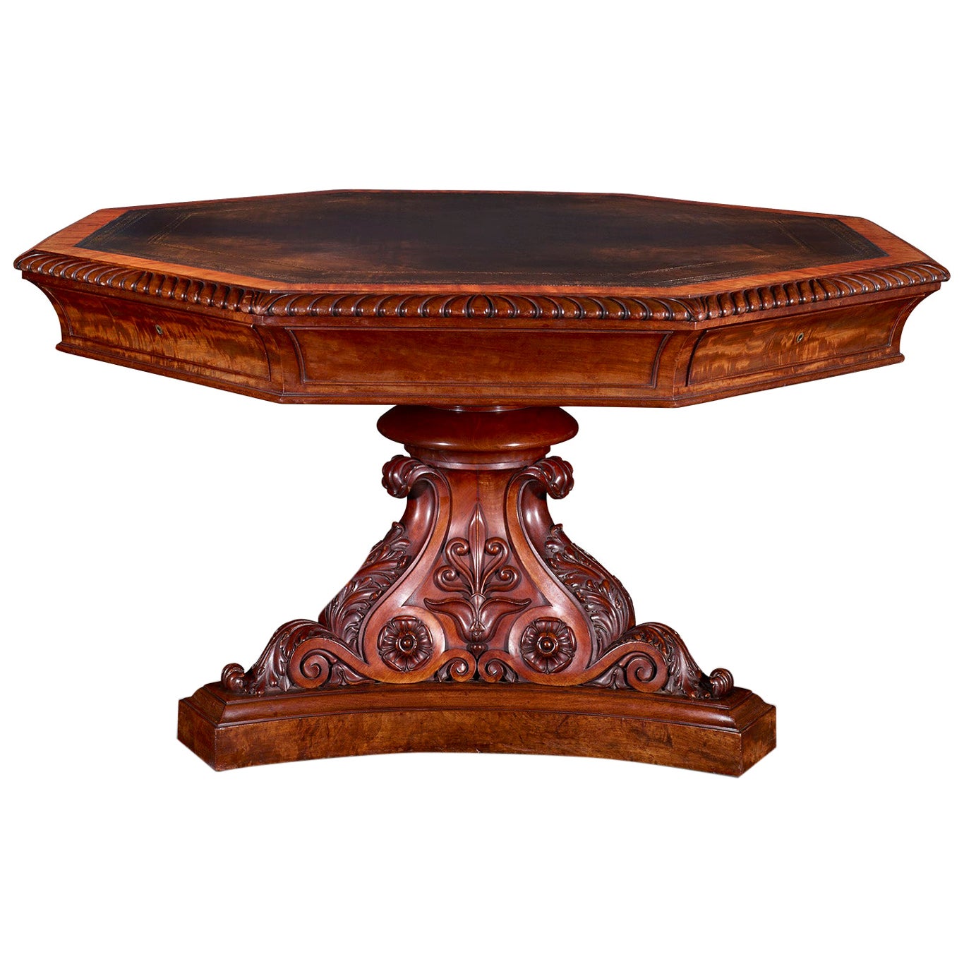 19th Century Oak Library Table In the Manner of Gillows at 1stDibs