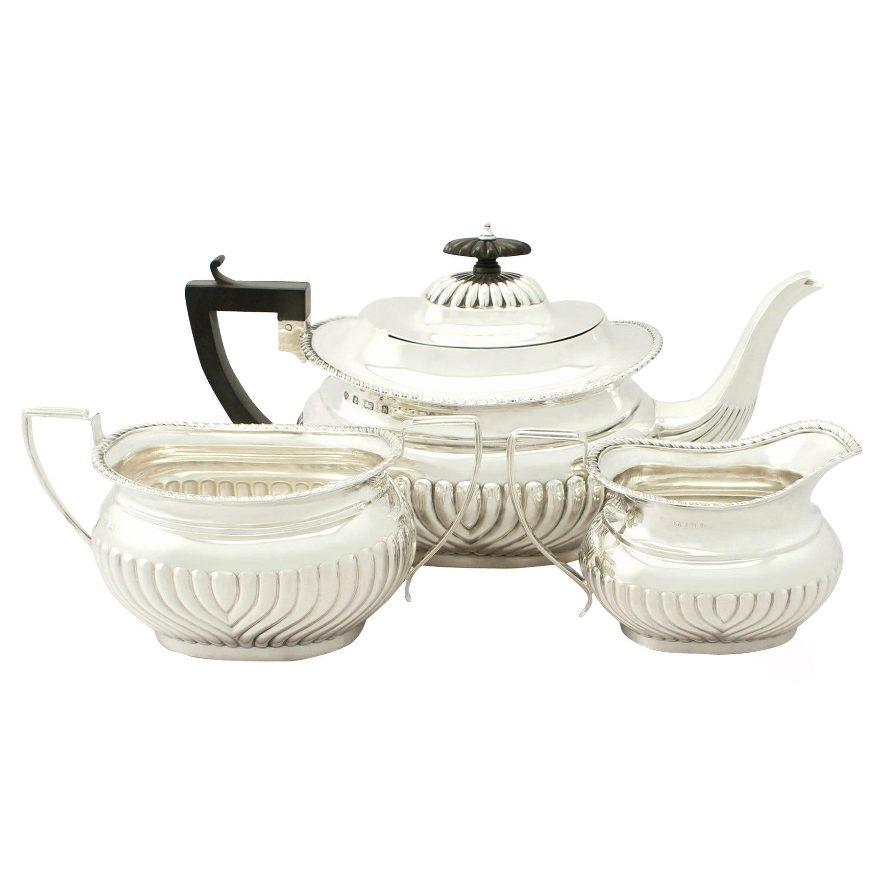 Antique Victorian Sterling Silver Three-Piece Tea Service For Sale at ...