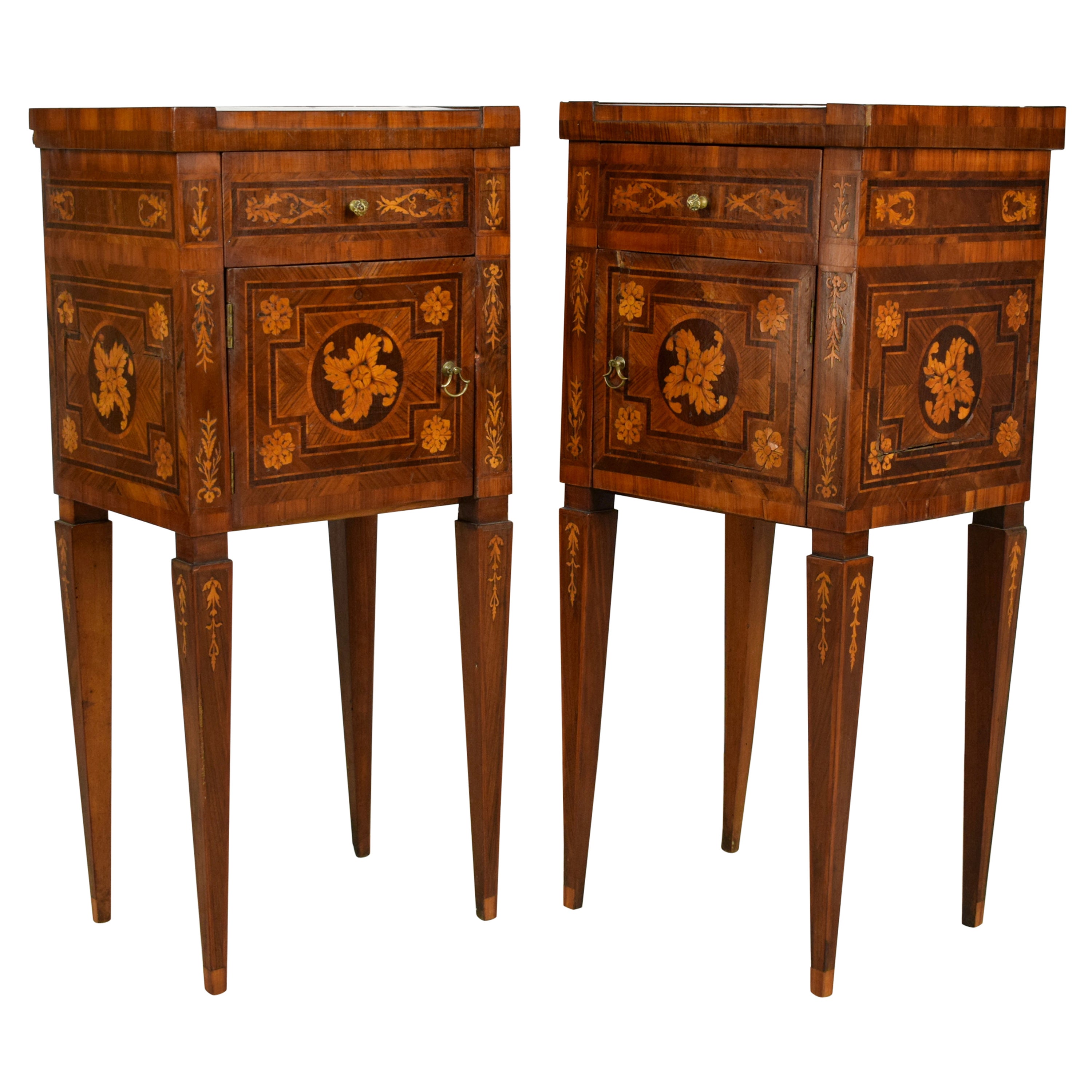 Inlaid Bedside Tables For Sale at 1stDibs