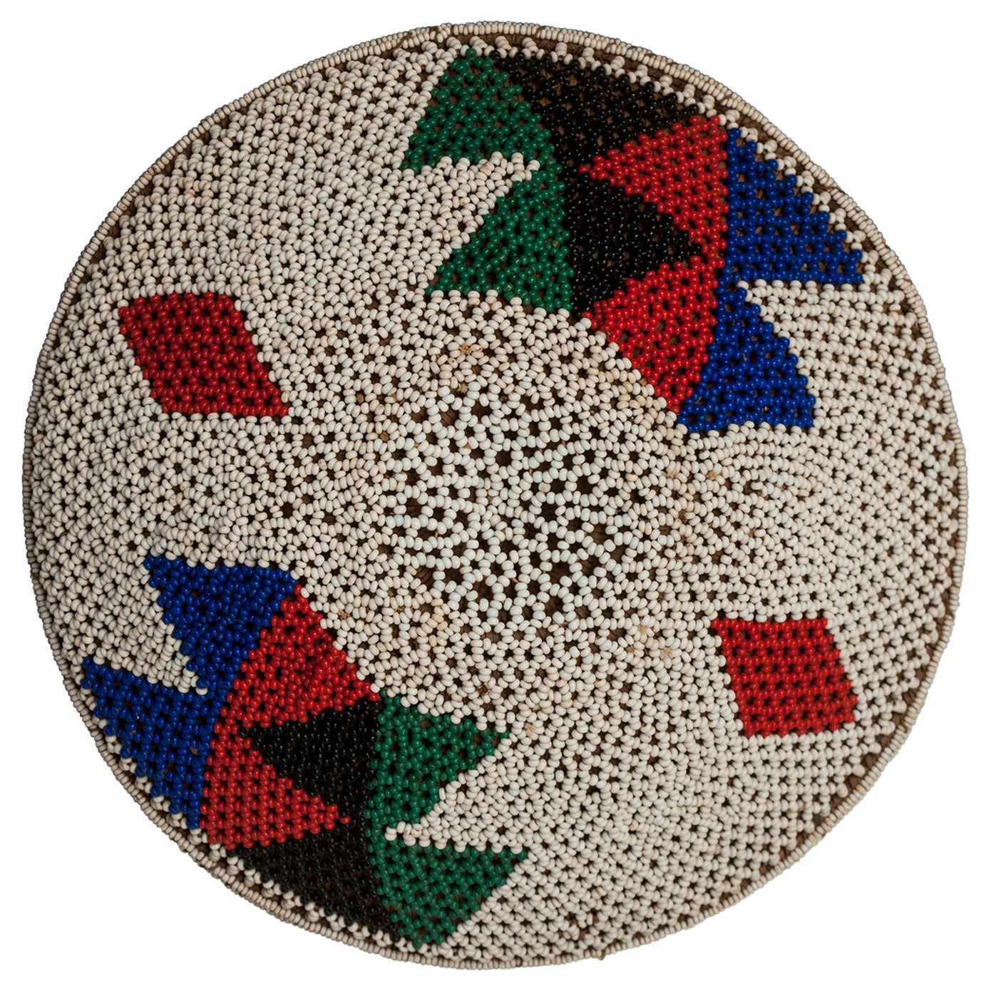 Tribal Mid-20th Century Zulu Women's Red Cotton Hat, Isicholo, South ...