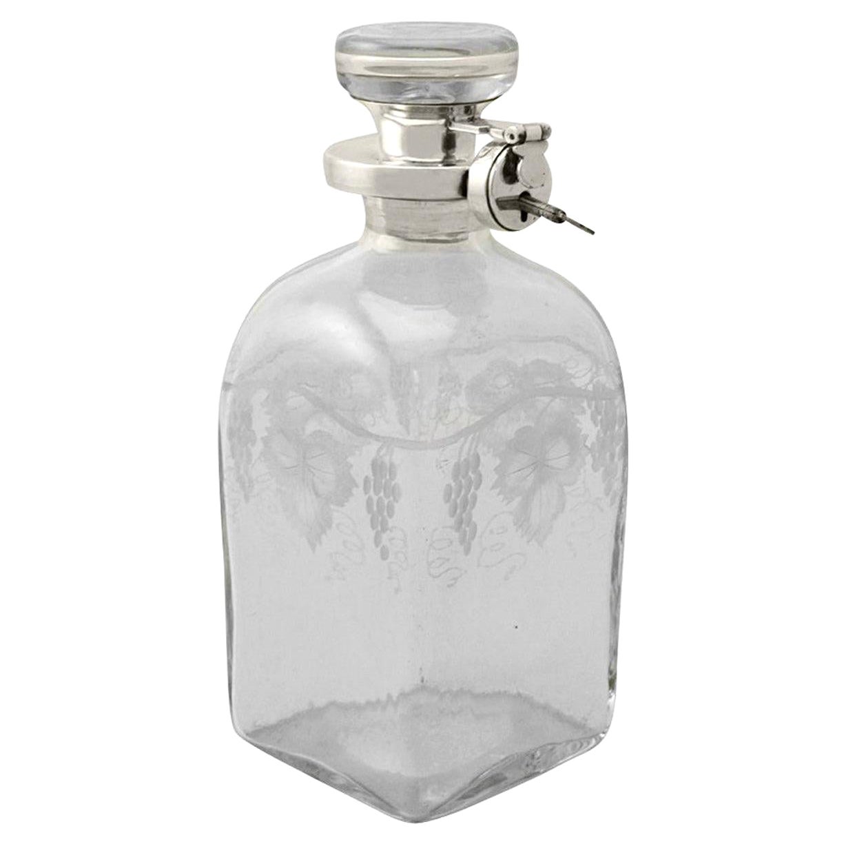 Silver and Glass Tantalus Cocktail Decanter at 1stDibs