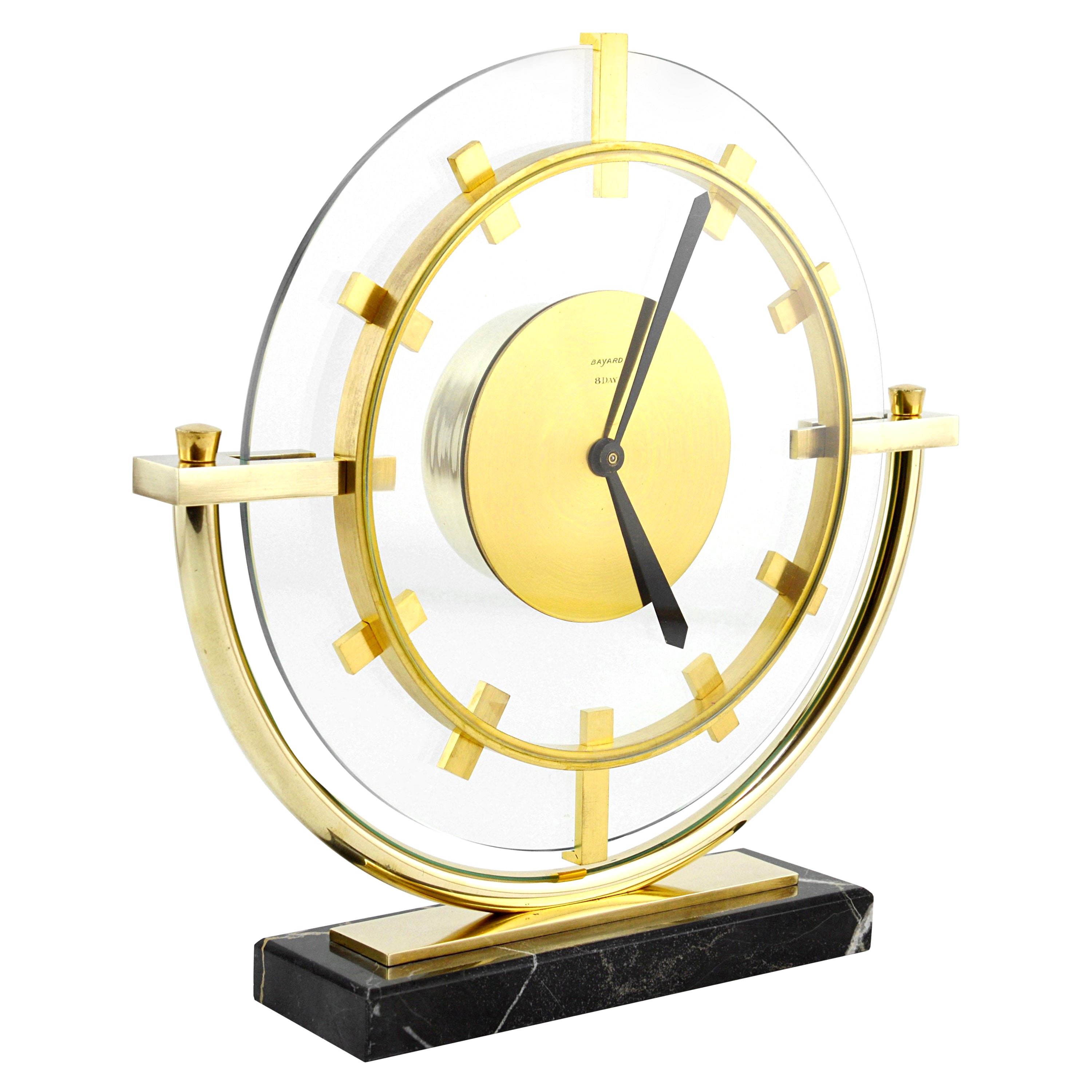 French Free Standing 1930s Art Deco Mirror Clock For Sale at 1stDibs