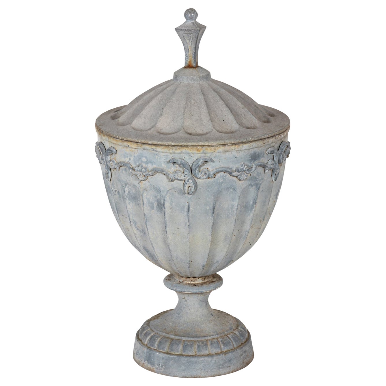 Impressively Large Neoclassical White Ceramic Lidded Urns at 1stDibs
