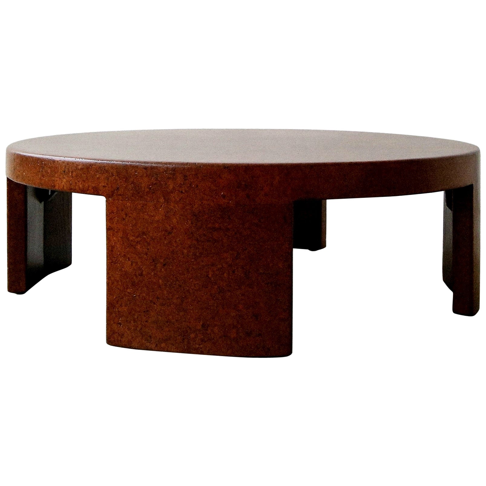 Double Parallel XBase Round Coffee Table For Sale at 1stDibs